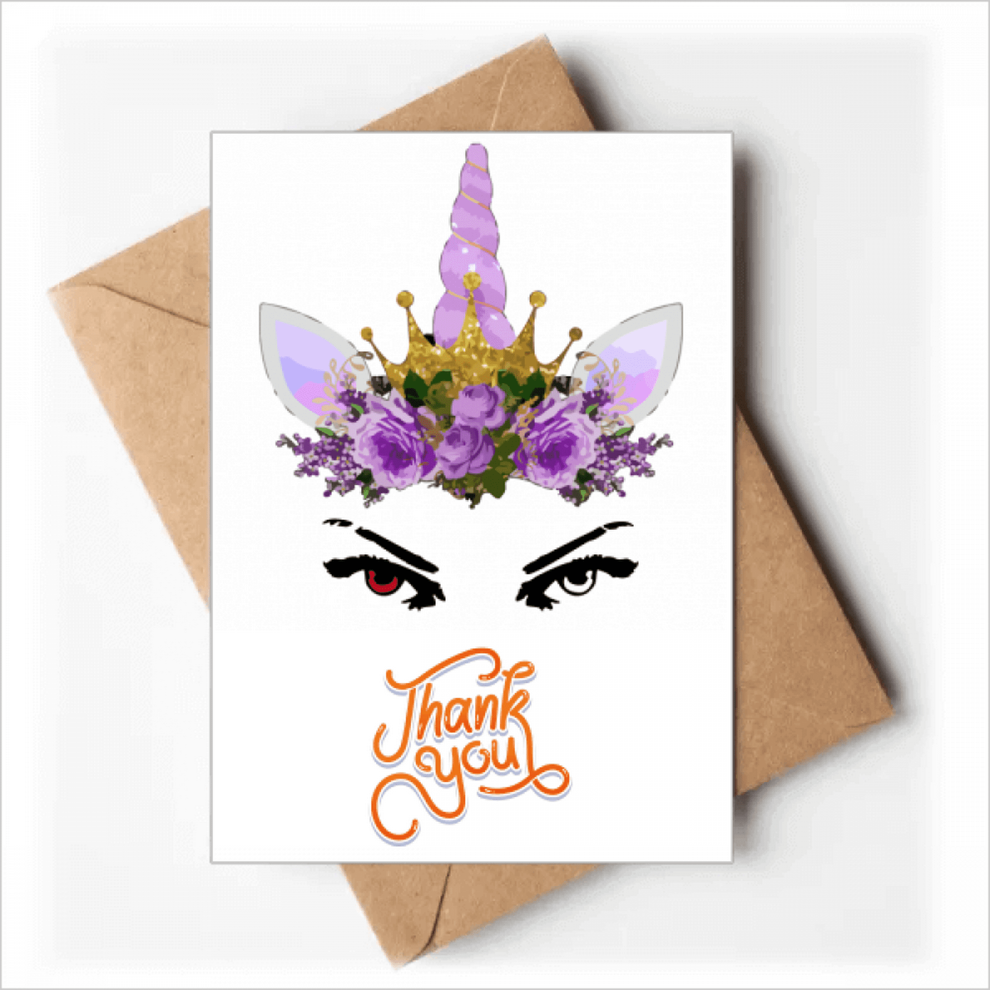 EsES Corona de unicornio Nota en blanco del sobre de la tarjeta de ...