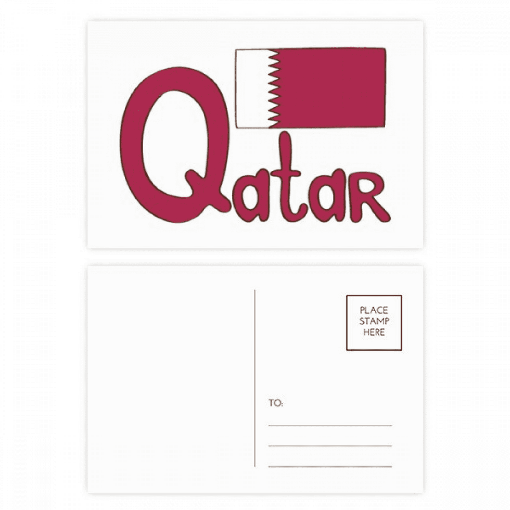 Qatar national flag Purple pattern Set cumpleaños gracias tarjeta ...