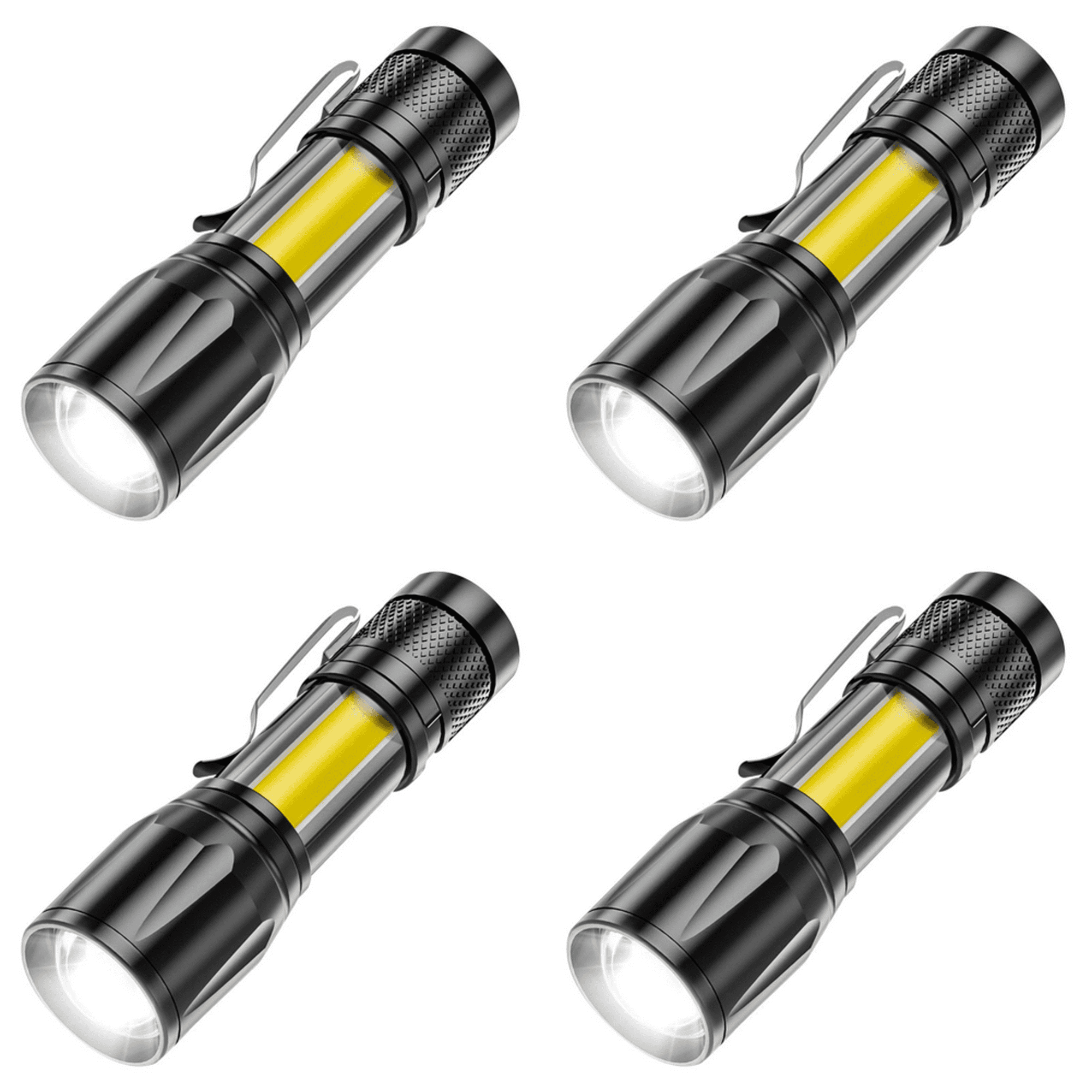 USB XPE+COB LED linterna portátil recargable con zoom para el hogar ...
