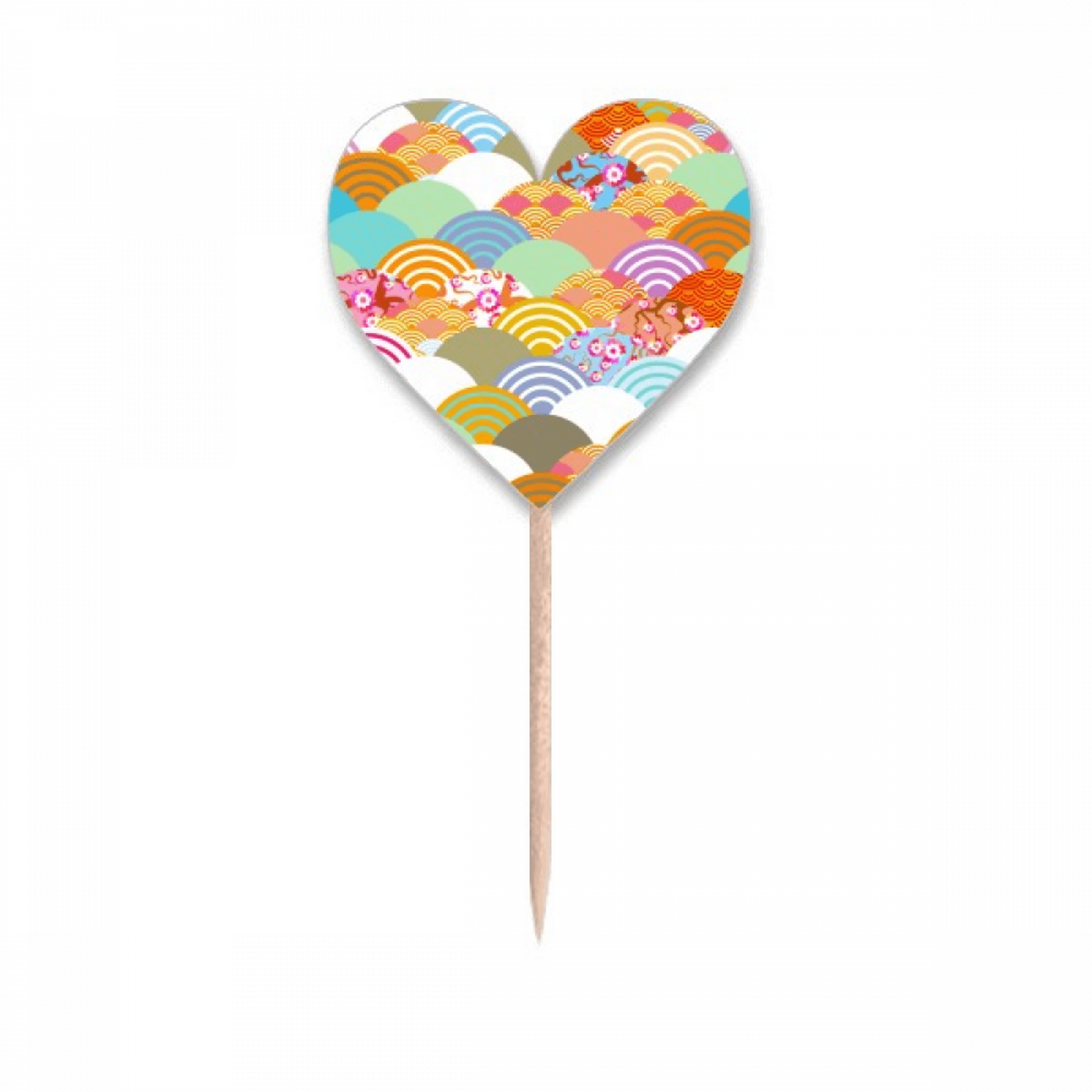 Geometría escama Flores patron de Japón Etiqueta del corazón de la ...