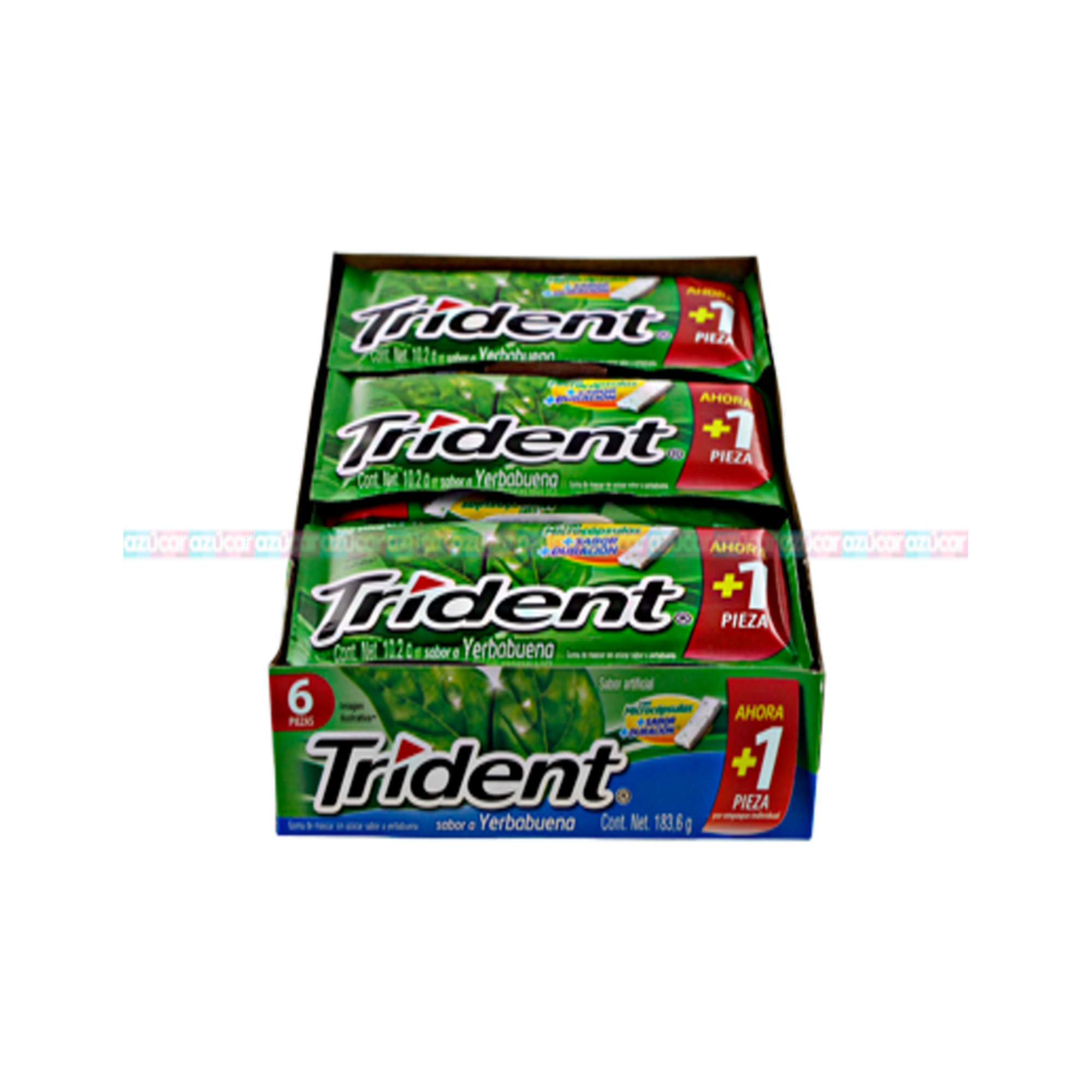 Pack de 30 Chicle Trident 6s Yerbabuena de 18/10.2GR Trident Caja con ...