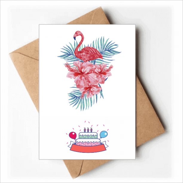 Flamingo planta simbolo de hoja Tarjetas de cumpleaños en sobres en ...