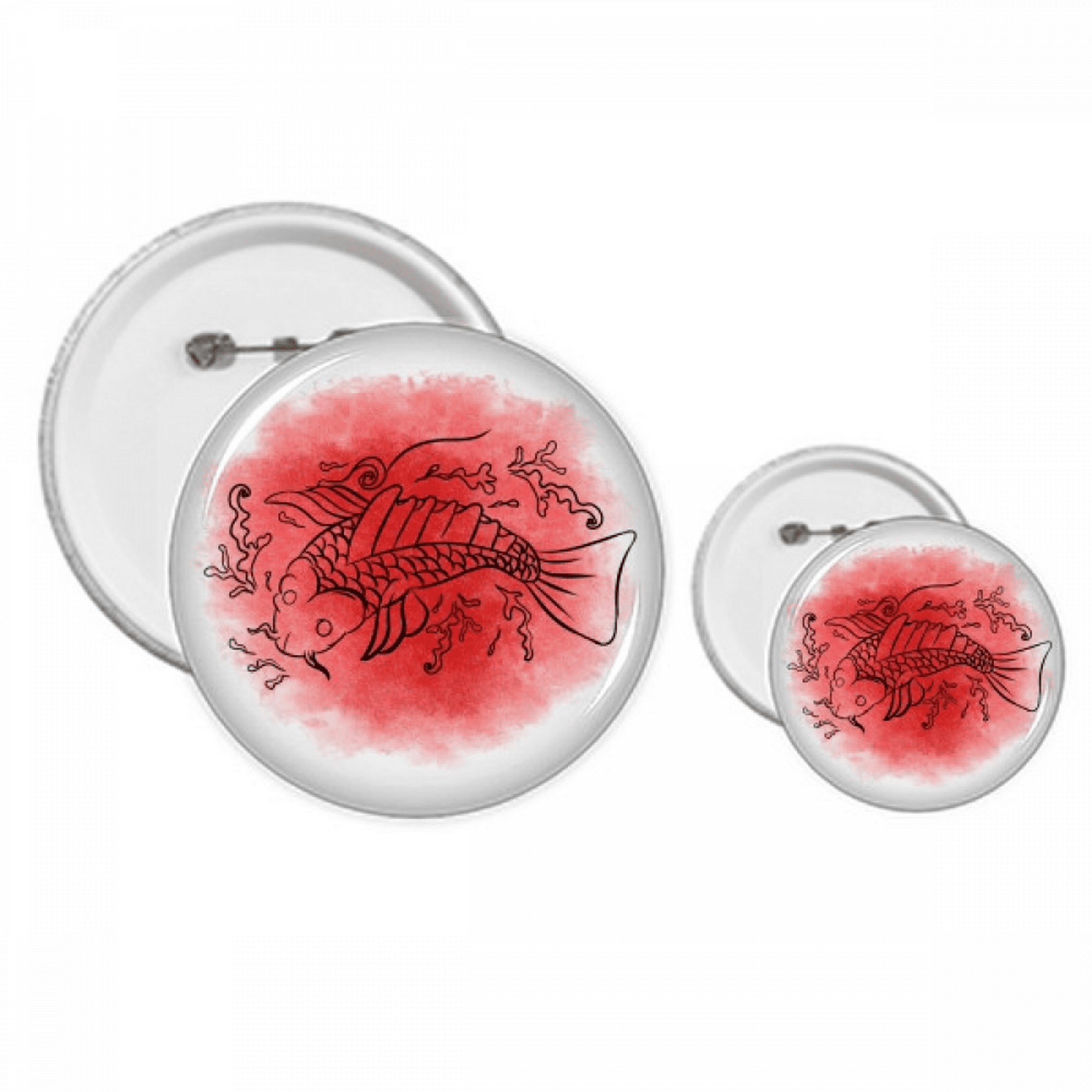 Ilustración de la cultura de Japón goldfish Insignia insignia botón ...