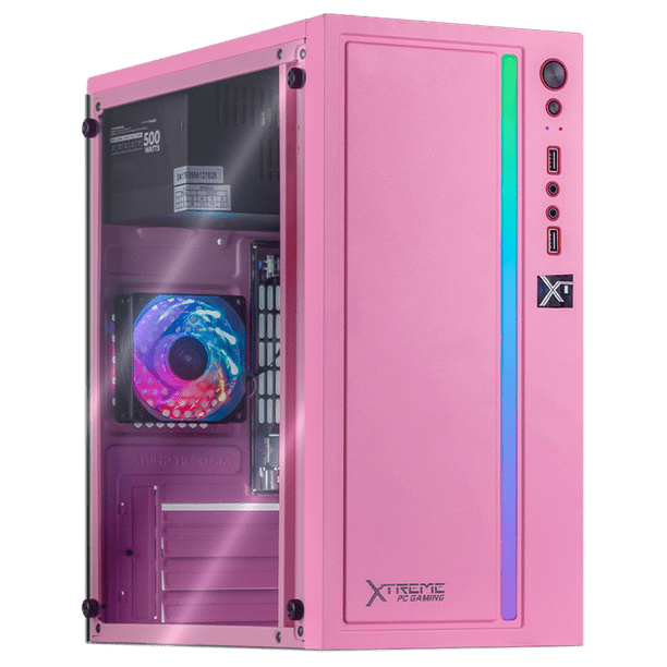 Xtreme PC AMD Radeon R2 Dual Core E1 8GB SSD 240GB WIFI RGB Pink Xtreme PC Gaming ...