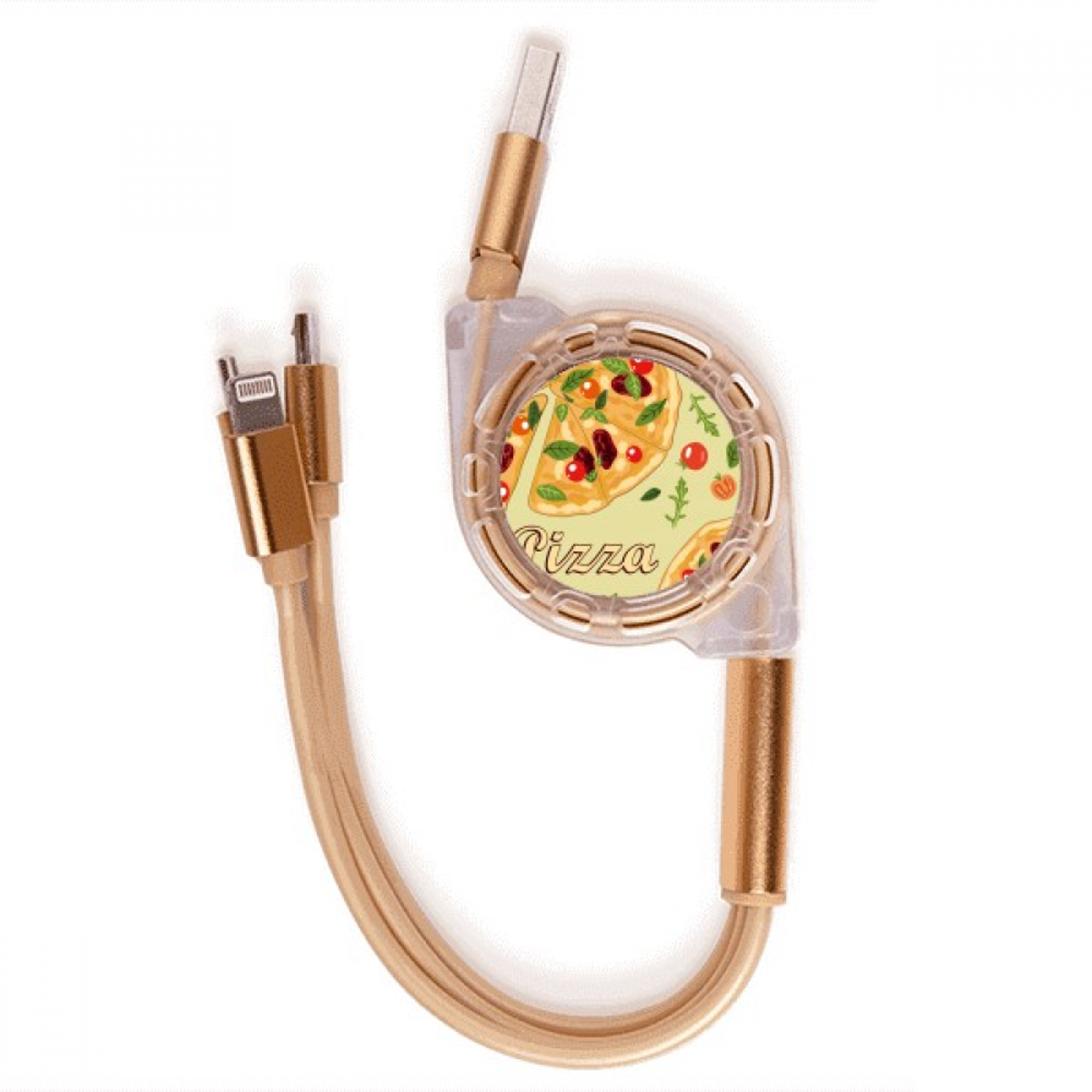 Pizza Italia tomate alimentos hoja Cable de carga telescópico múltiples ...