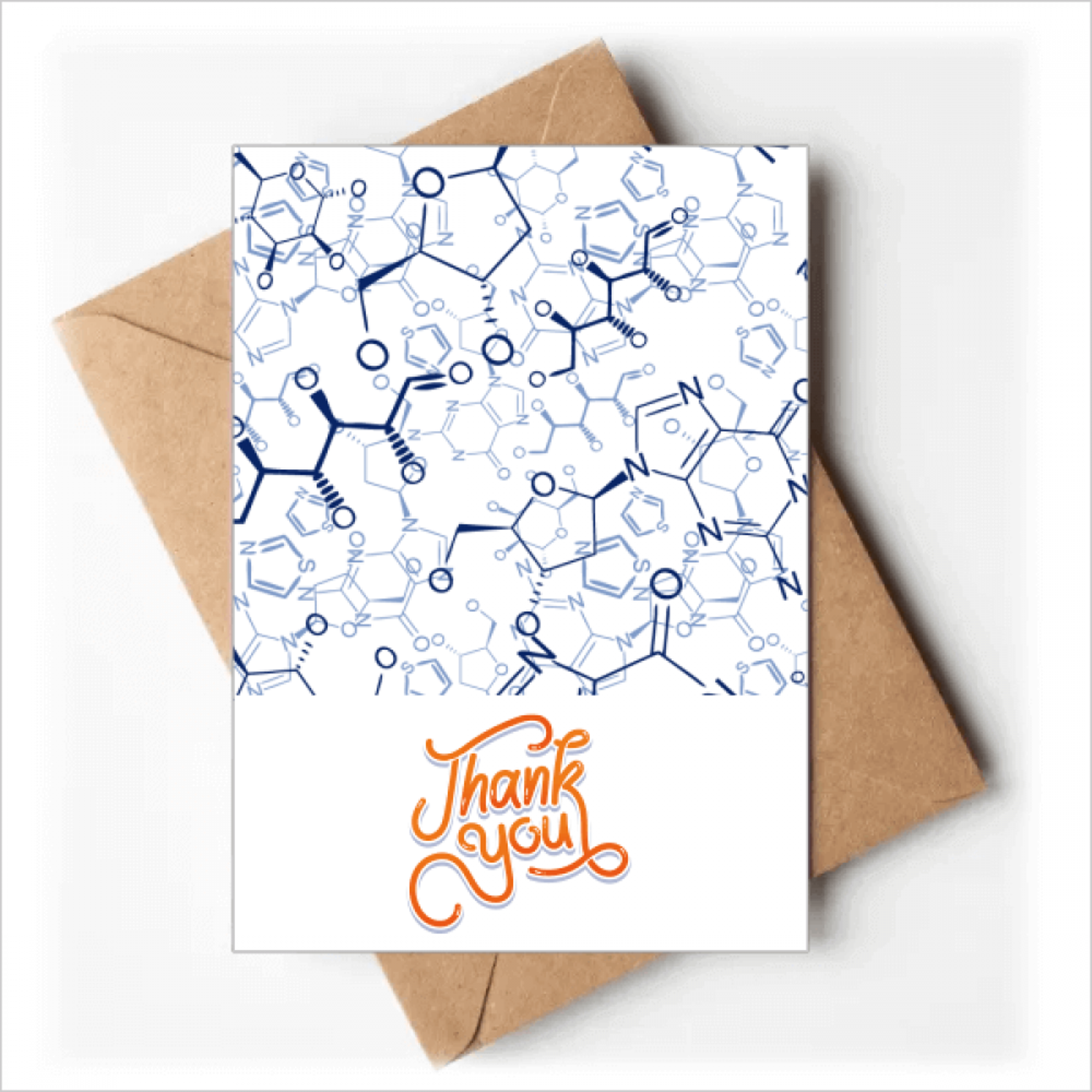 Abstract Blue Chemical estructura molecular Nota en blanco del sobre de ...