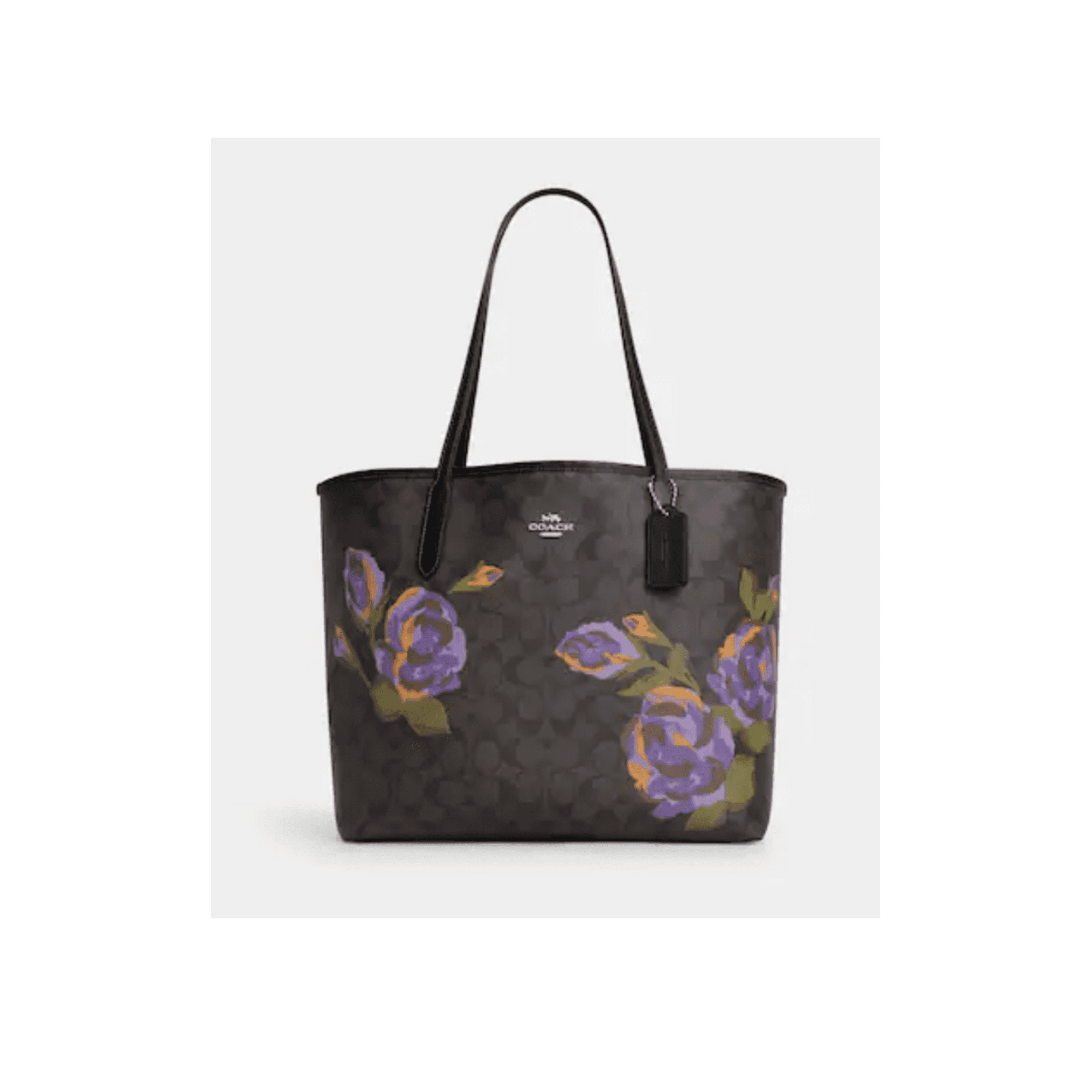 Bolsa Coach café obscuro con flores Coach Bolsa | Bodega Aurrera en línea