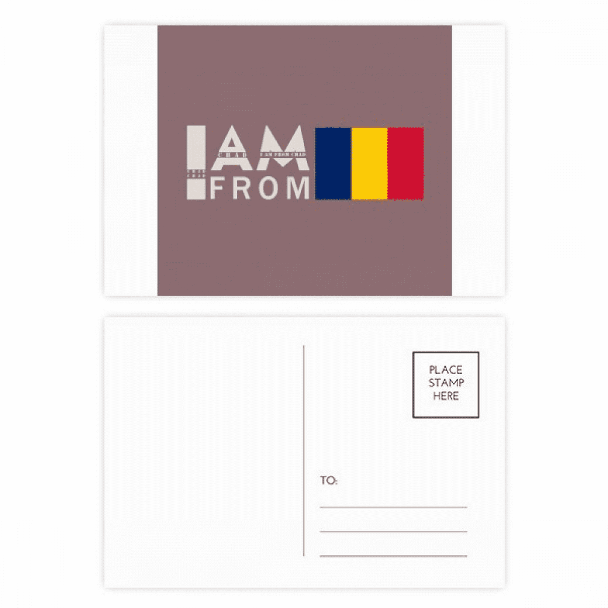 Soy de Chad Juego de postales Cumpleaños Tarjeta de agradecimiento Lado ...