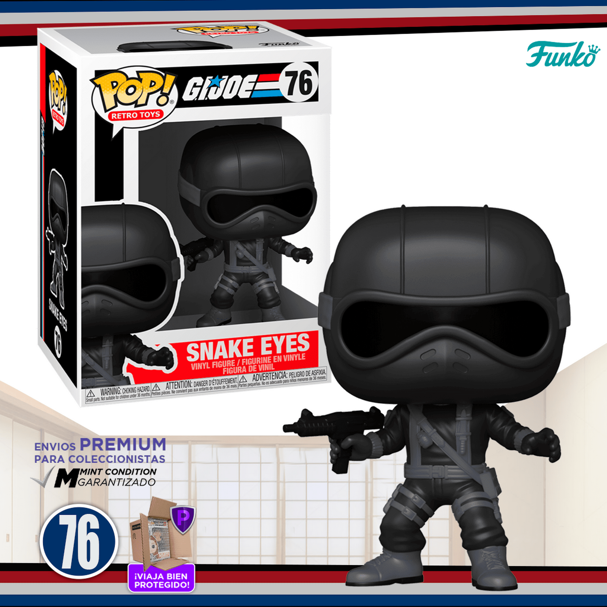 Funko Pop Snake Eyes #76 G.I. Joe Figura Original Juguetes Retro Funko ...