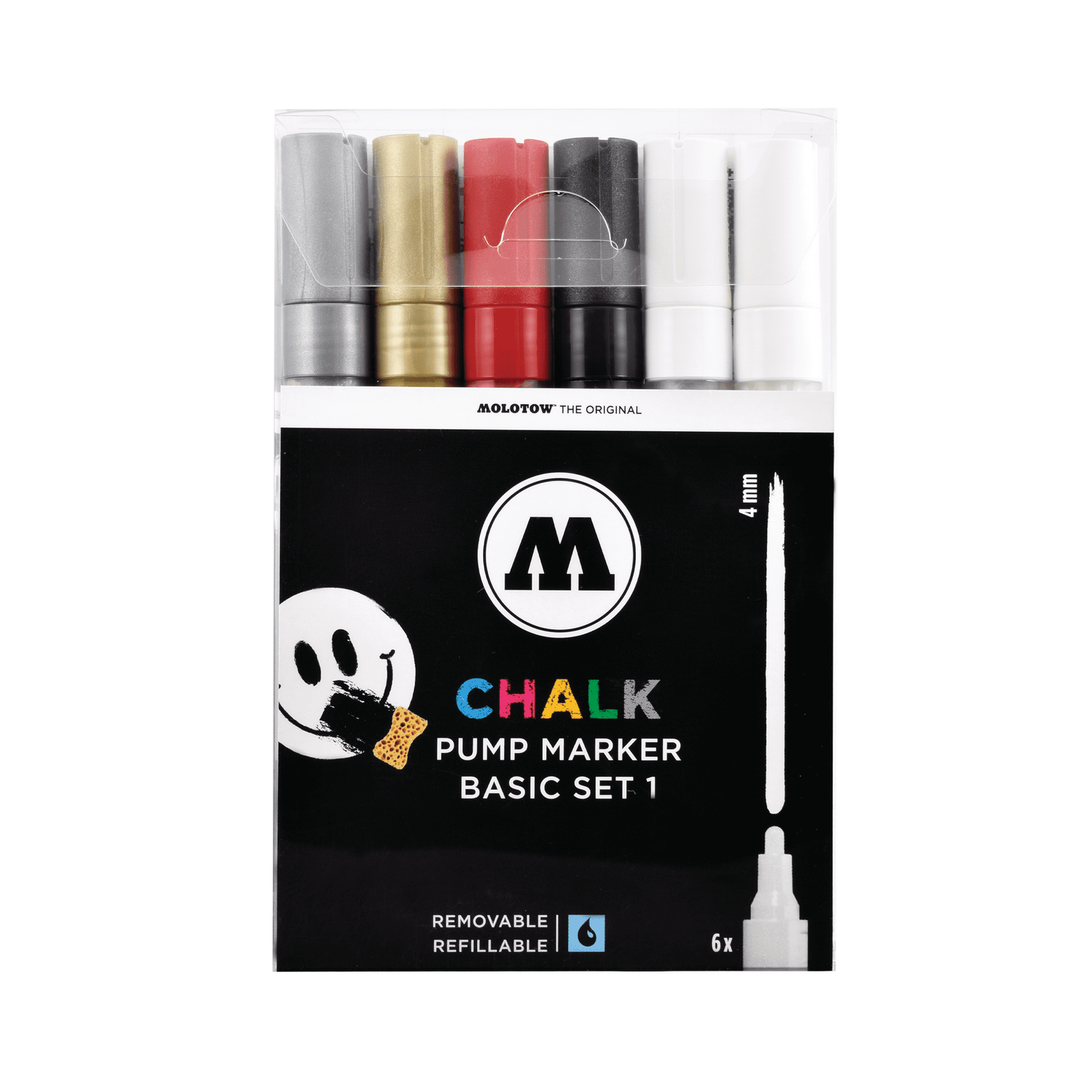 Chalk Set Básico 1 Con 6 Marcadores 4Mm Molotow MOLOTOW 6 Piezas ...