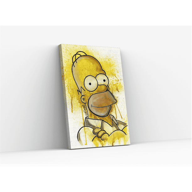 Cuadro Decorativo The Simpsons Homero Acuarela Fondo Blanco Canvas Listo Para Colgar 50x75cm ...