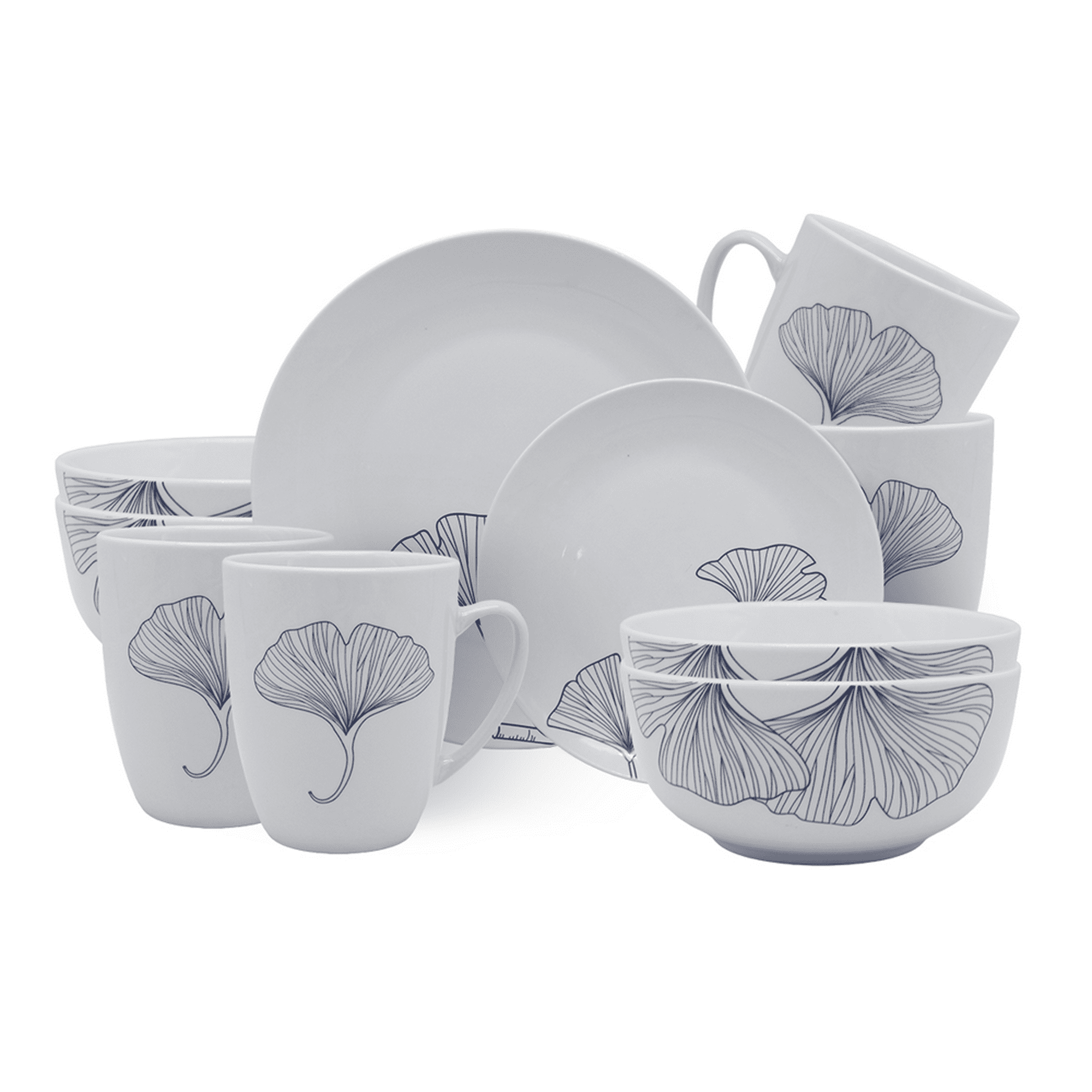 Vajilla Moderna Chefmaker De Cerámica 16 piezas Mica Blanco Chefmaker ...