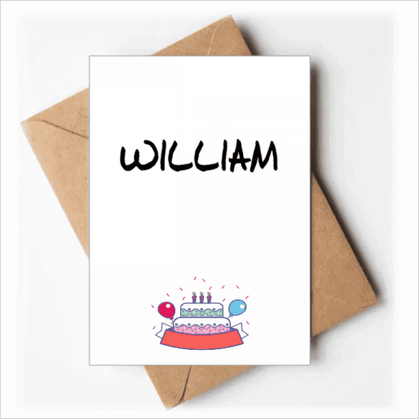 Special letra nombre inglés William Tarjetas de cumpleaños en sobres en ...