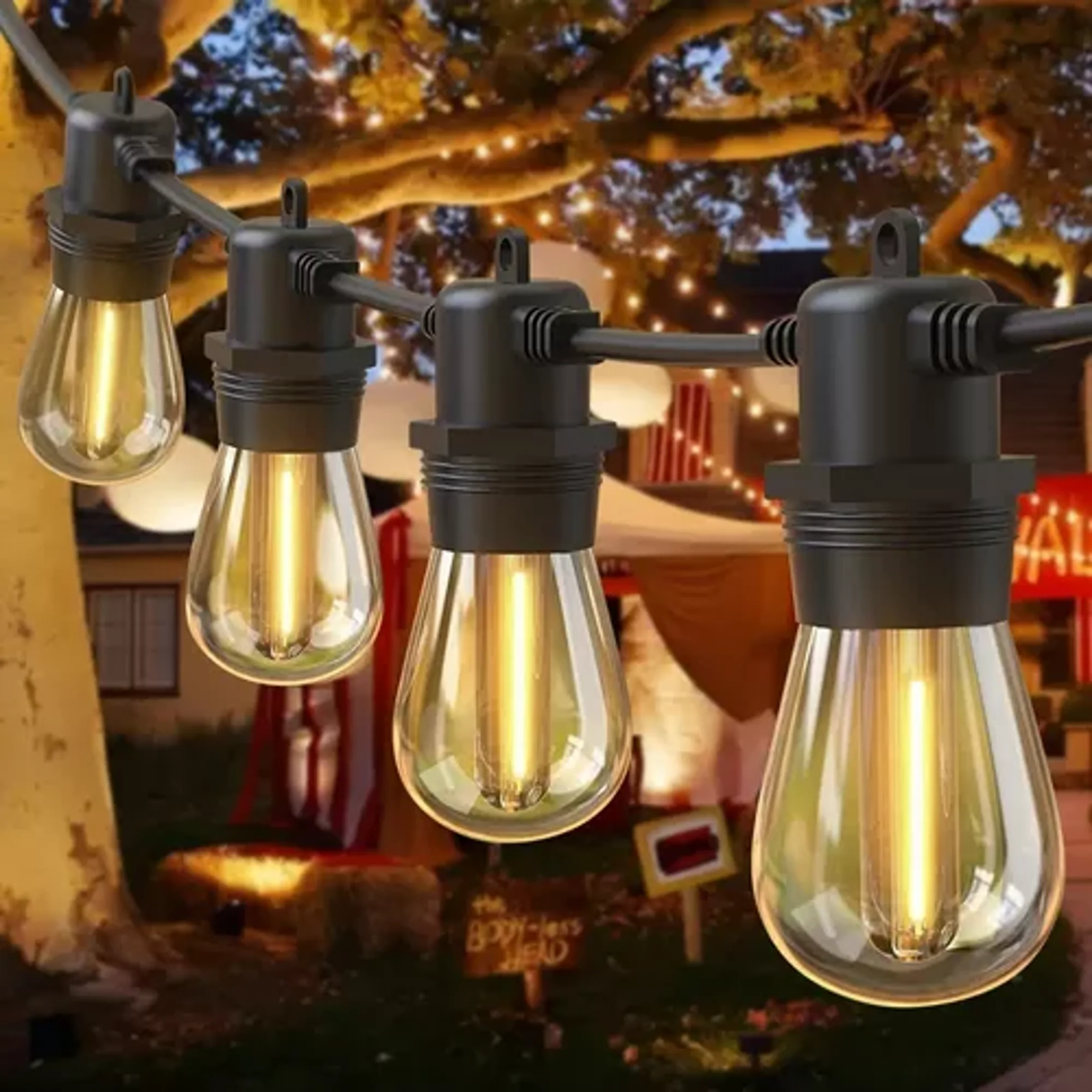 Serie Luces De Focos Vintage 25 Led Set De Extensión Pamolo Impermeable