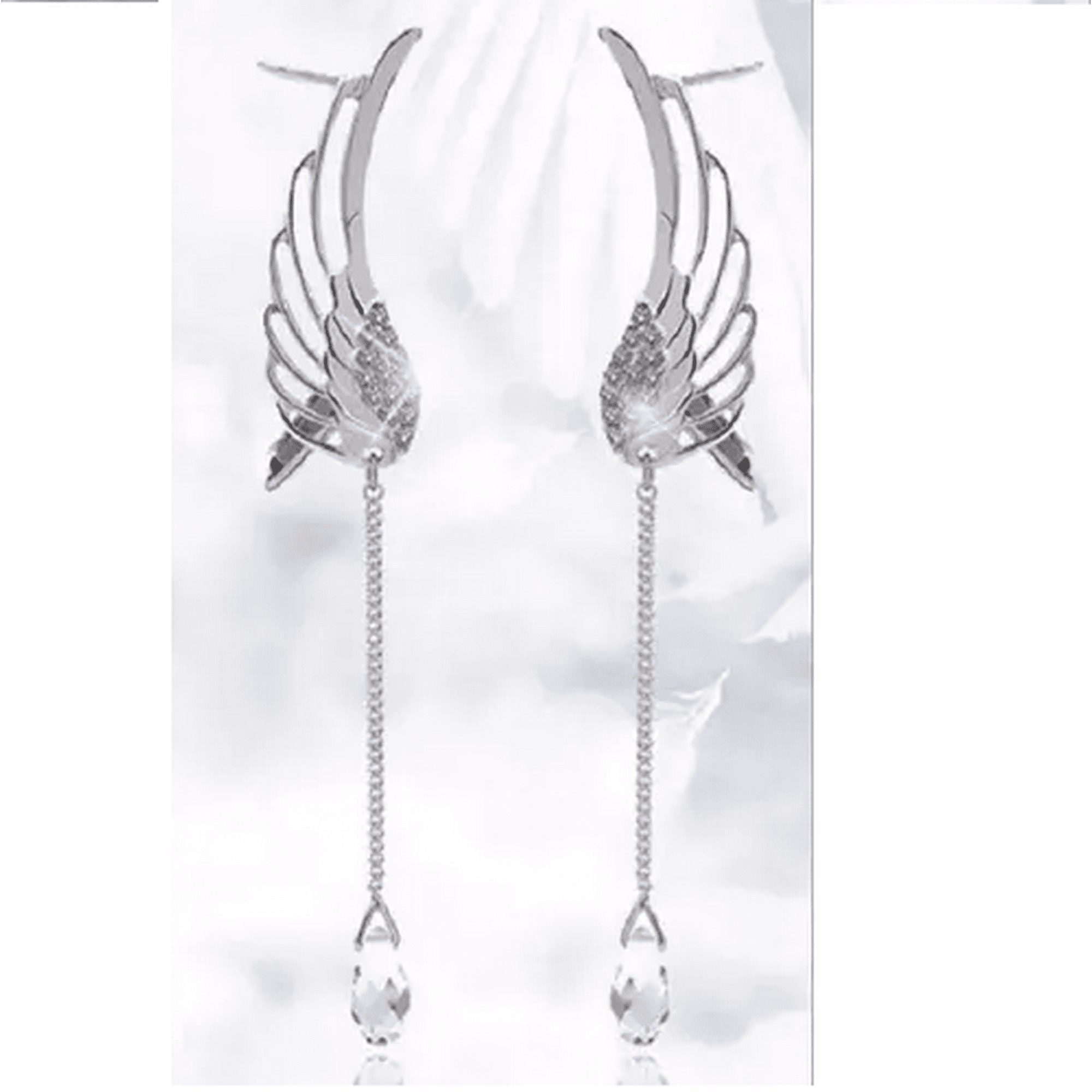 Aretes Alas De Angel Y Perla Cruzado Arete Trepador Malubero Malu1856 ...