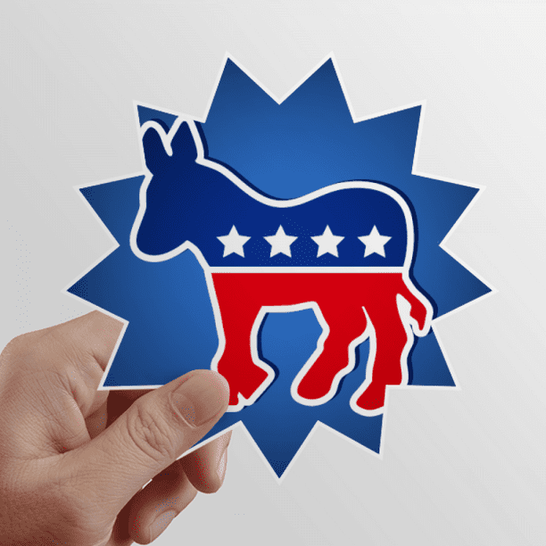 Estados Unidos el emblema del Partido Demócrata de burro Calcomanías ...