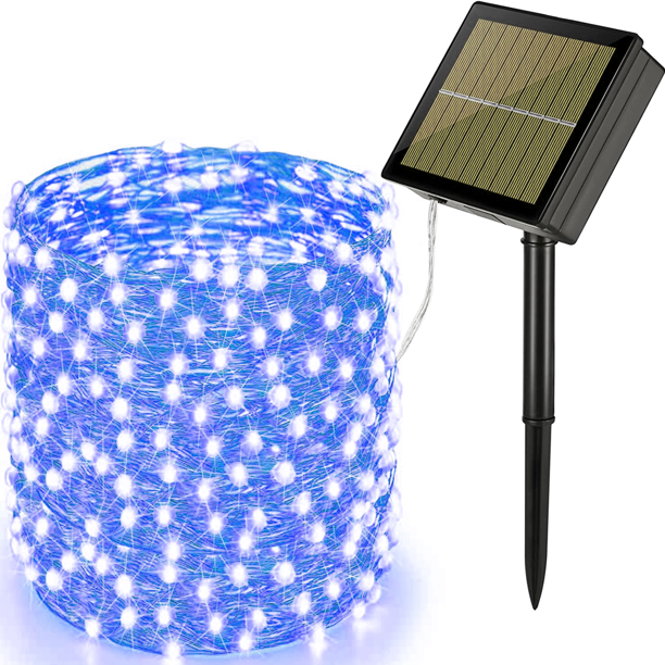 1PCS Luces de cadena de alambre de cobre solar - Ocho funciones 22m 200 ...