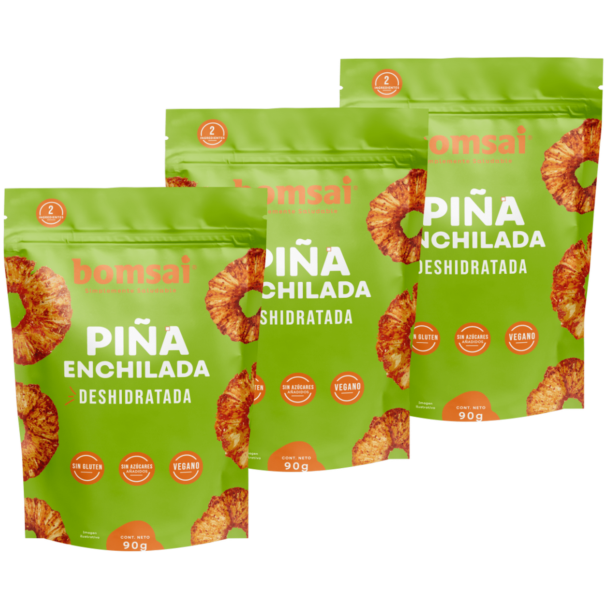 Piña Enchilada Deshidratada Saludable 3 Pack BOMSAI 270 GR | Bodega ...