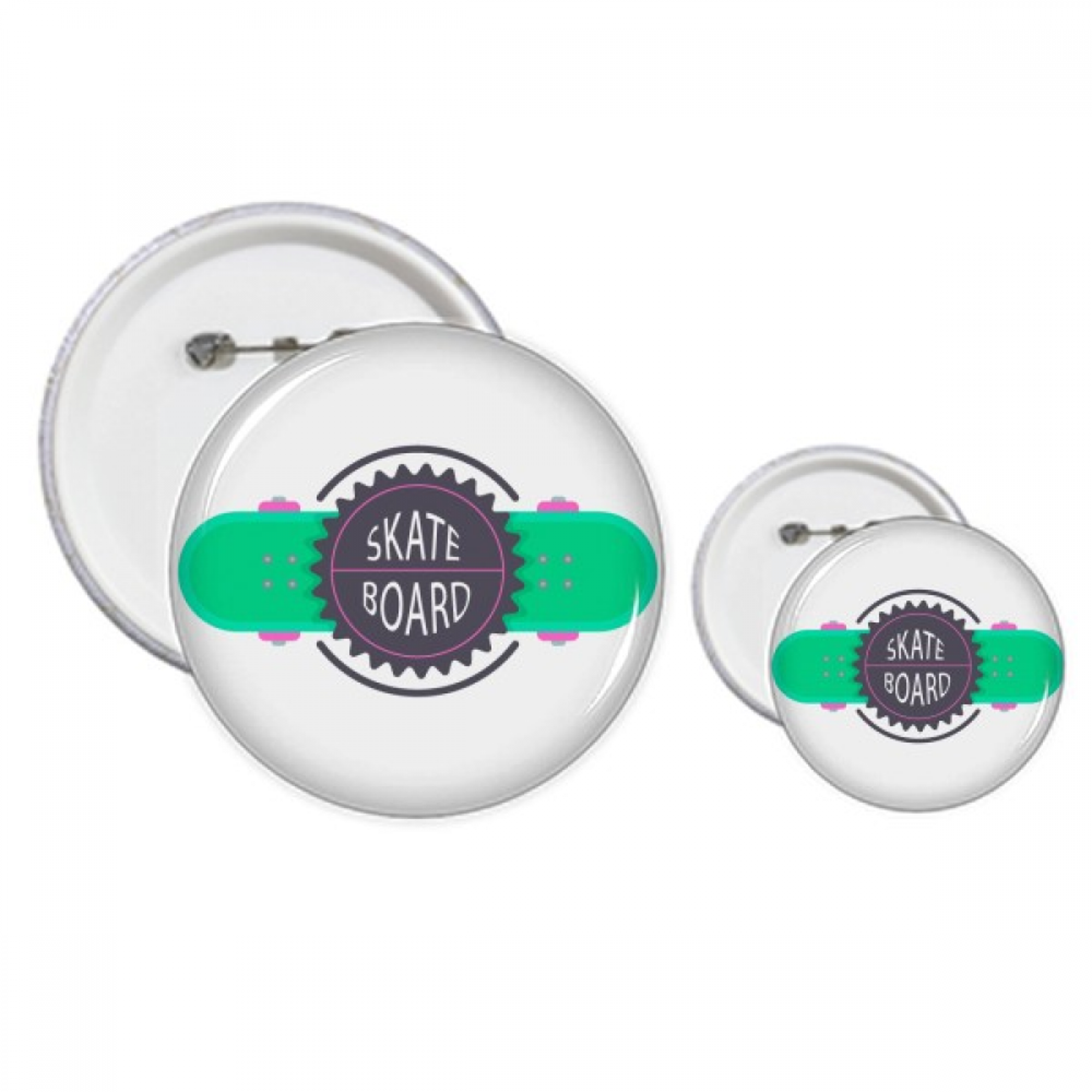 Deporte monopatin con lemas Cartoon acuarela Insignia insignia botón ...