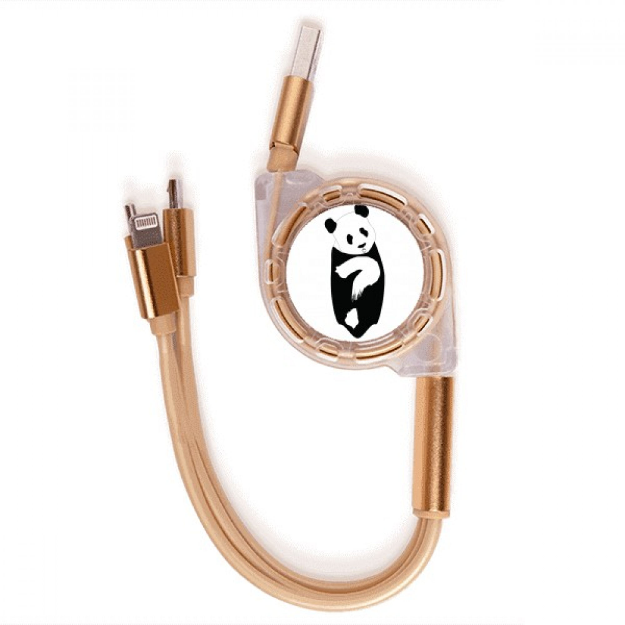 Panda,animal corporal Cable de carga telescópico múltiples USB tres en ...