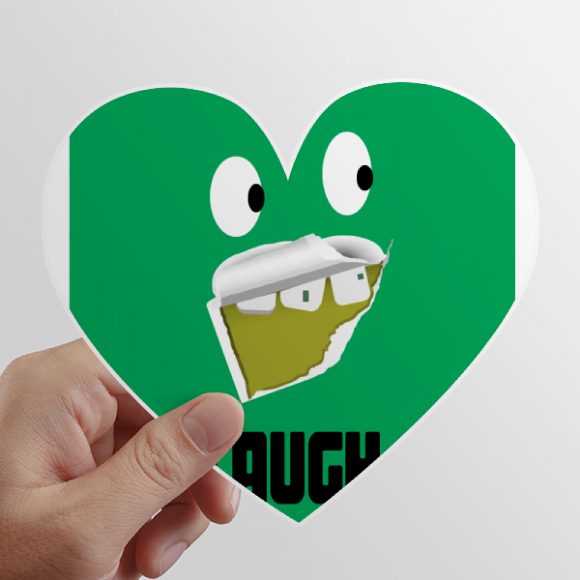 Malos dientes de residuos verdes de risa Calcomanías cardíacas ...