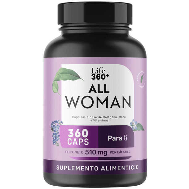 LIFE 360+ All Woman | 360 Cápsulas | Colágeno Hidrolizado, Vitamina E ...