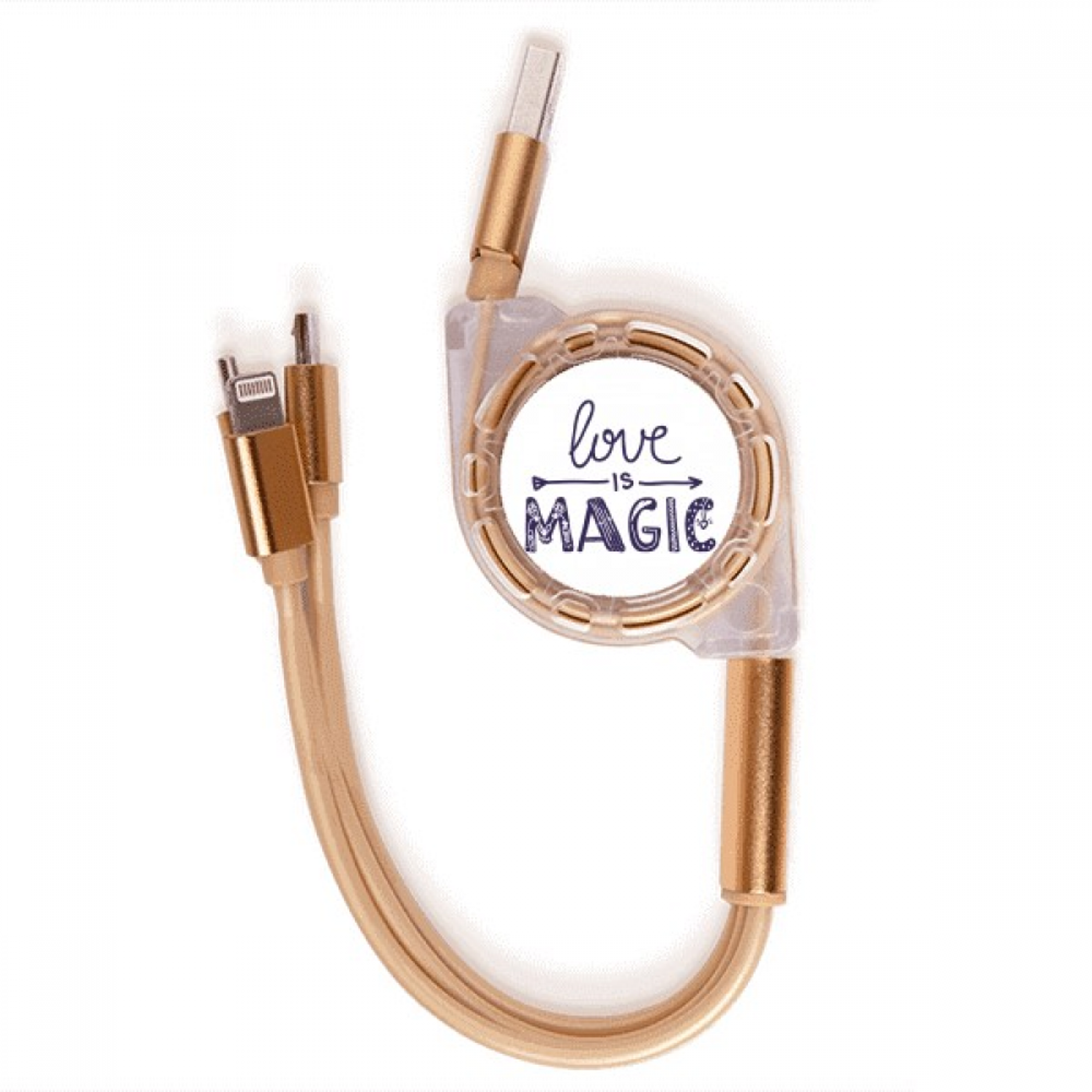 El amor es magia Cute quote Style Cable de carga telescópico múltiples ...