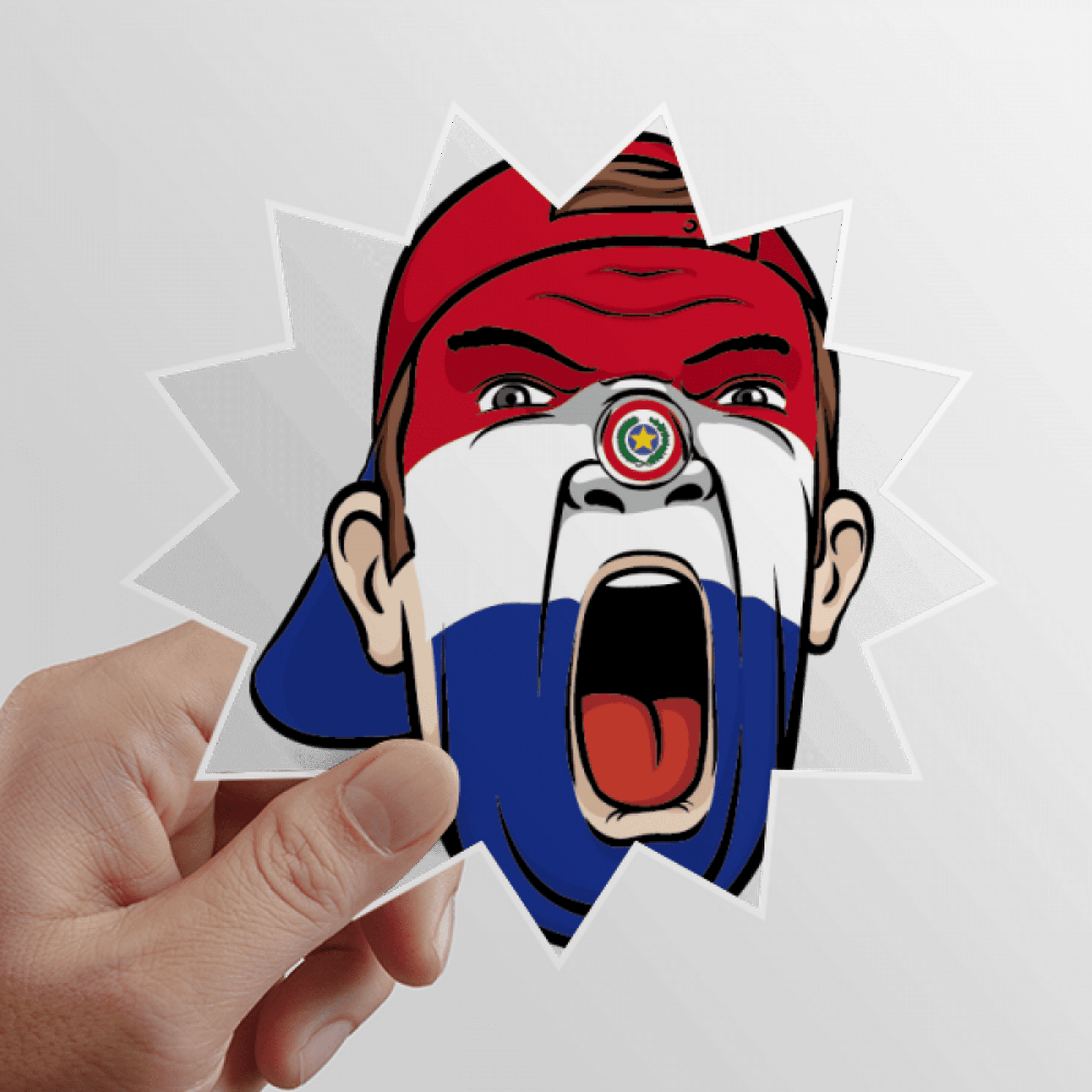 Paraguay bandera maquillaje Facial Mask Cap Calcomanías solares de ...