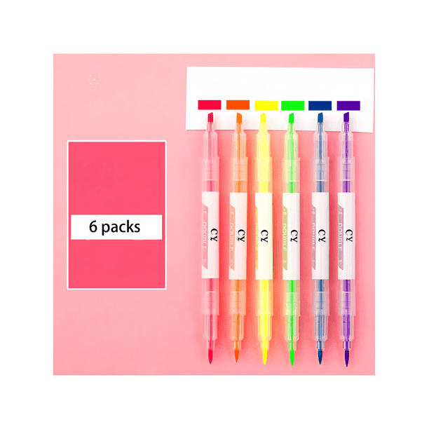 6colors Dual-ended Marker Highlighters, internet celebrity, students ...