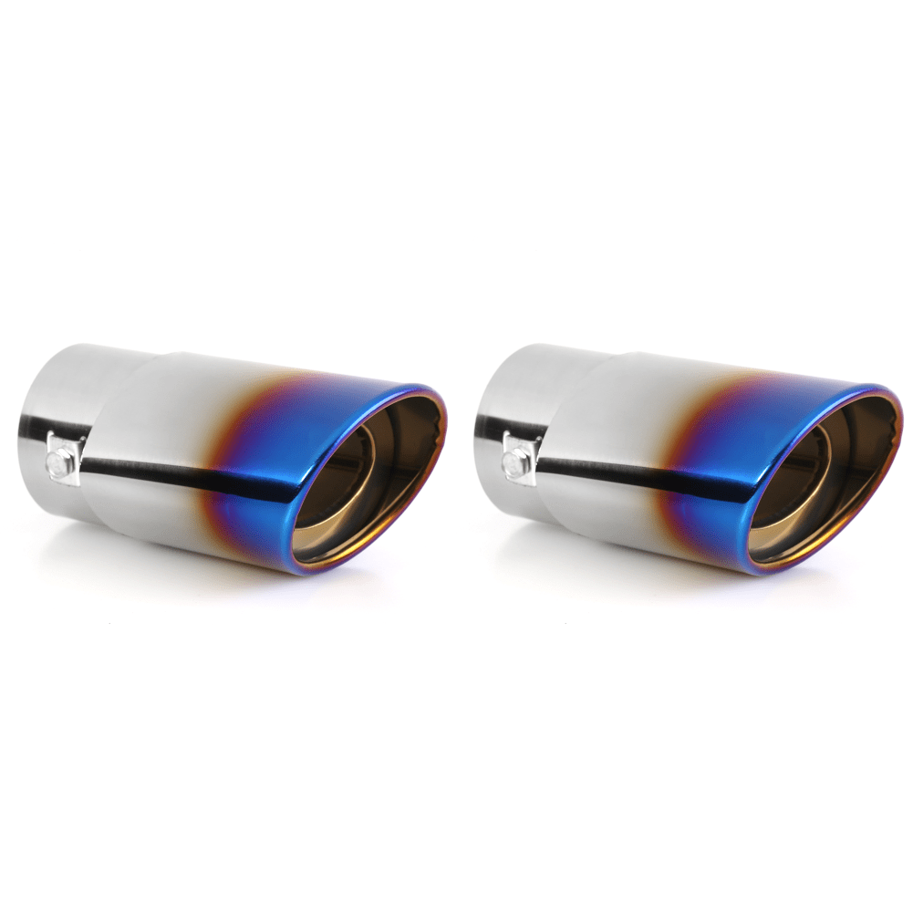 Silenciador Punta Escape Coche Acero Inoxidable Recto Azul Quemado ...
