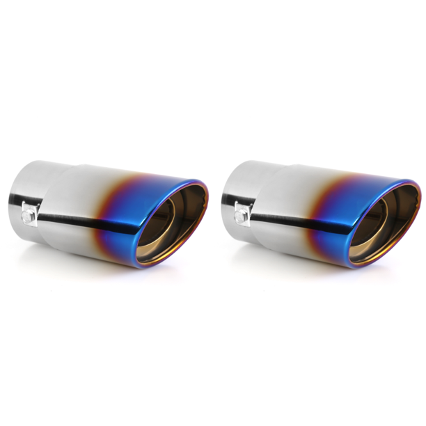 Silenciador Punta Escape Coche Acero Inoxidable Recto Azul Quemado ...