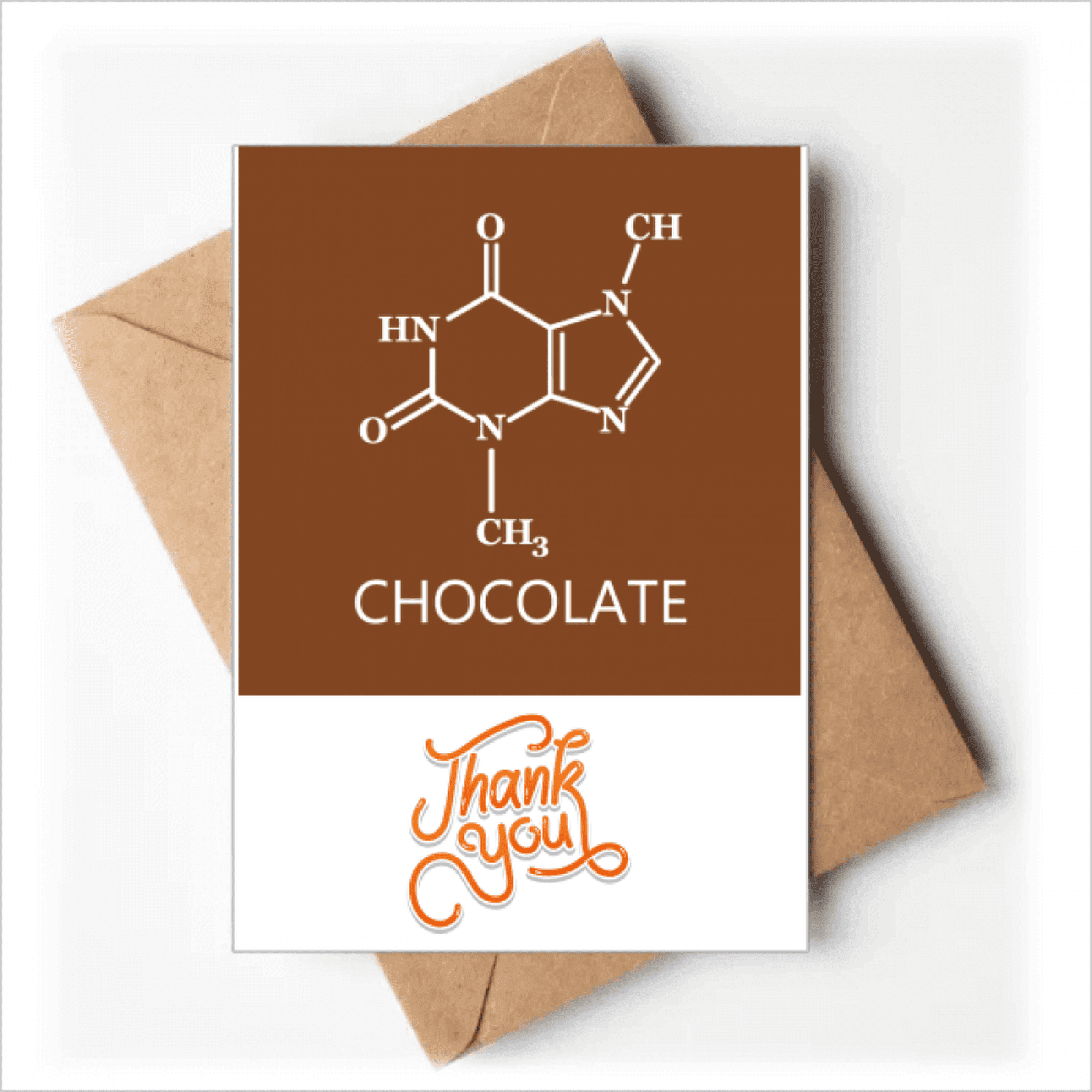 Chemical Molecular Structure chocolate Nota en blanco del sobre de la ...