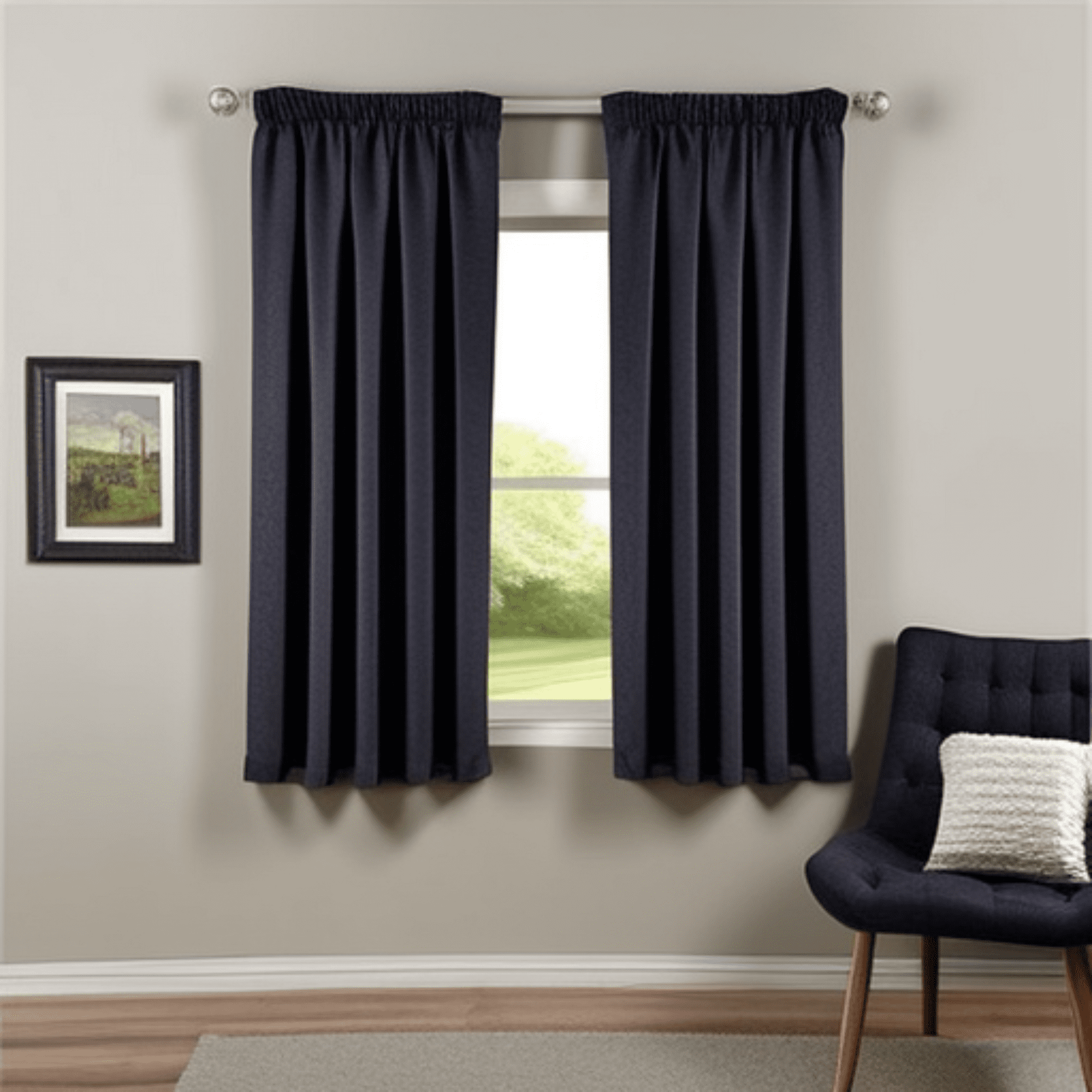 Cortina Blackout 2 Paneles 90x160cm para Recámara o Decoración, 100% ...