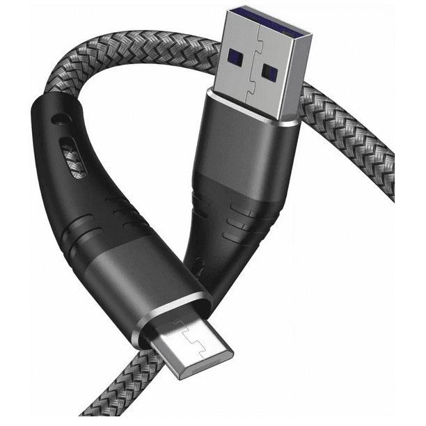 Cable V8 Micro Usb De Datos Carga Rápida 3 Metros 2 pzs Gris | Bodega Aurrera en línea
