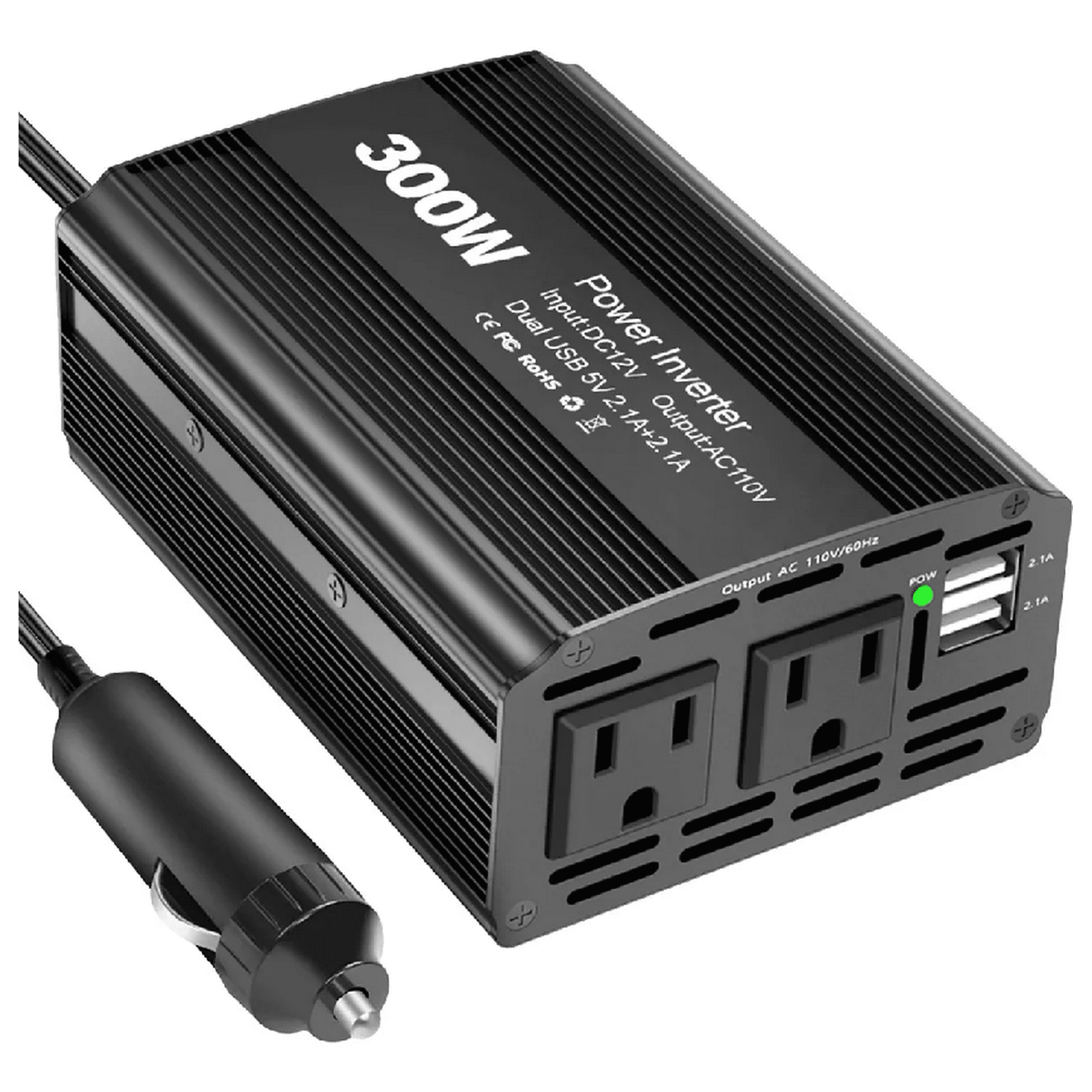 Inversor De Corriente Automático, 12v A 110v 300w, 2 Ac Y 2 | Walmart en línea