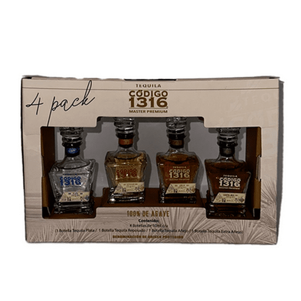 Tequila Codigo 1316 4 Pack 50ml C/U | Bodega Aurrera en línea