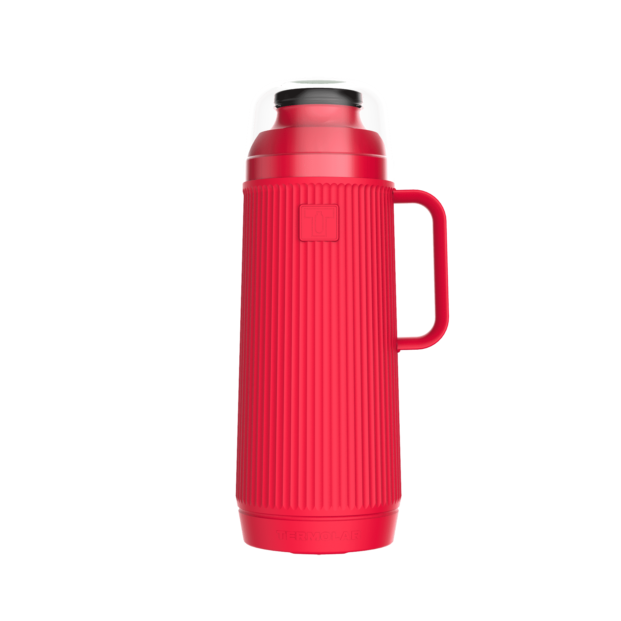 Termo plástico con ampolla de vidrio de 1 Litro color Rojo Termolar ...