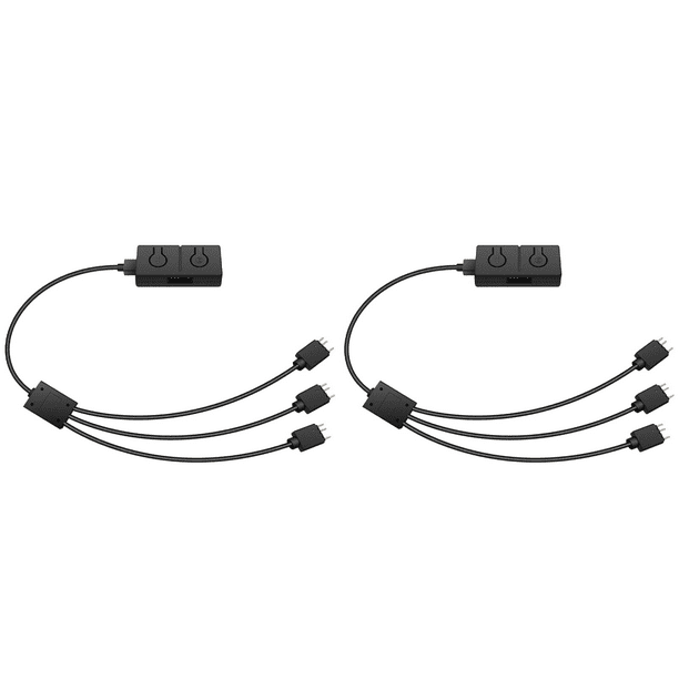 Convertidor de ventilador de luz ARGB de 3 pines a 4 pines con divisor de 3 vías Modo de 50 ...