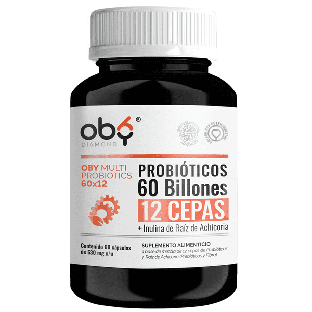 Probioticos 60 Billones de 12 Cepas + Prebioticos con Inulina Raiz de ...