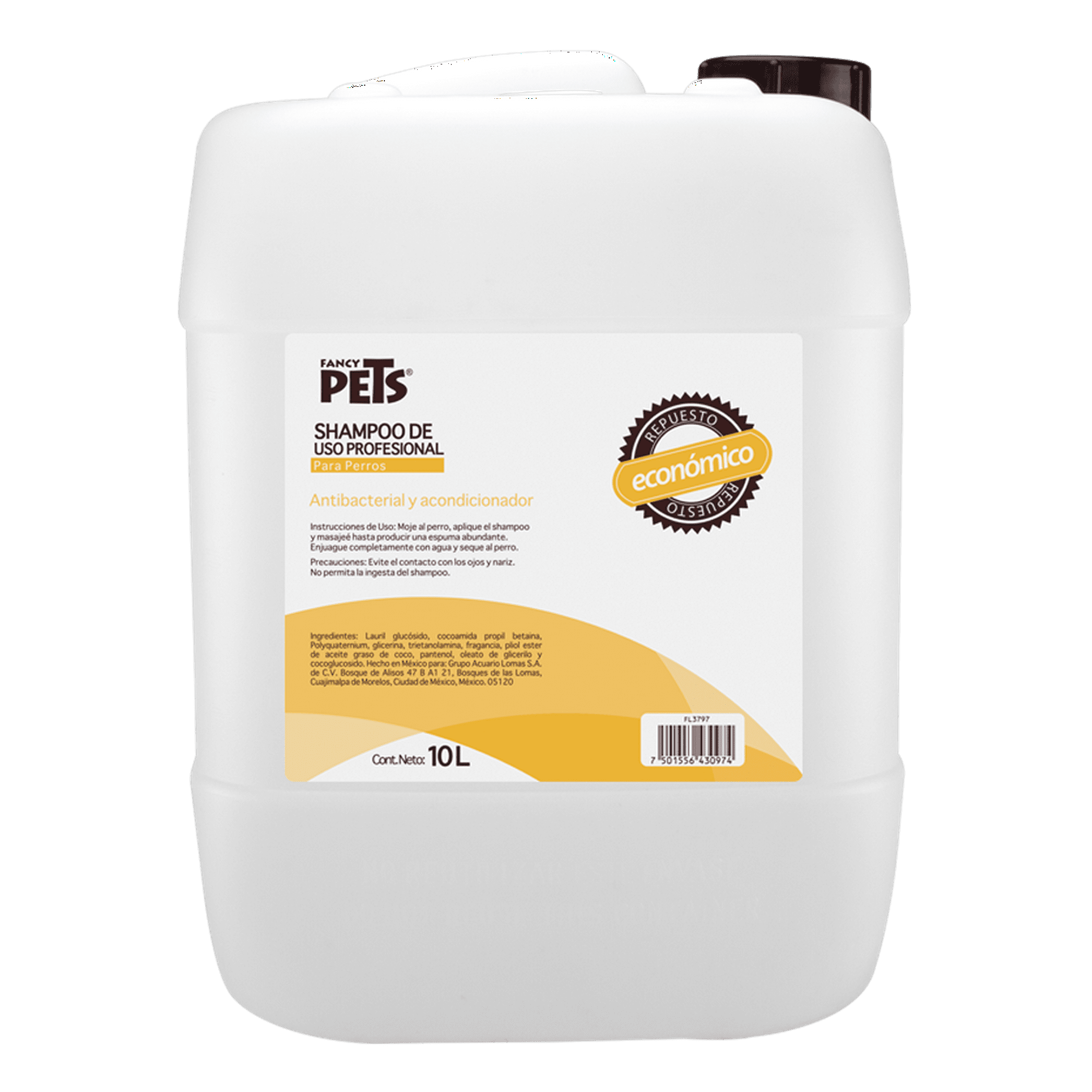 Shampoo Antibacterial para perro, Uso Profesional 10 L Fancy Pets 10 ...