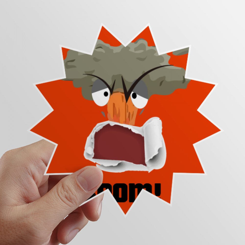 La erupción del volcán enojado Rojo emoción Calcomanías solares de ...