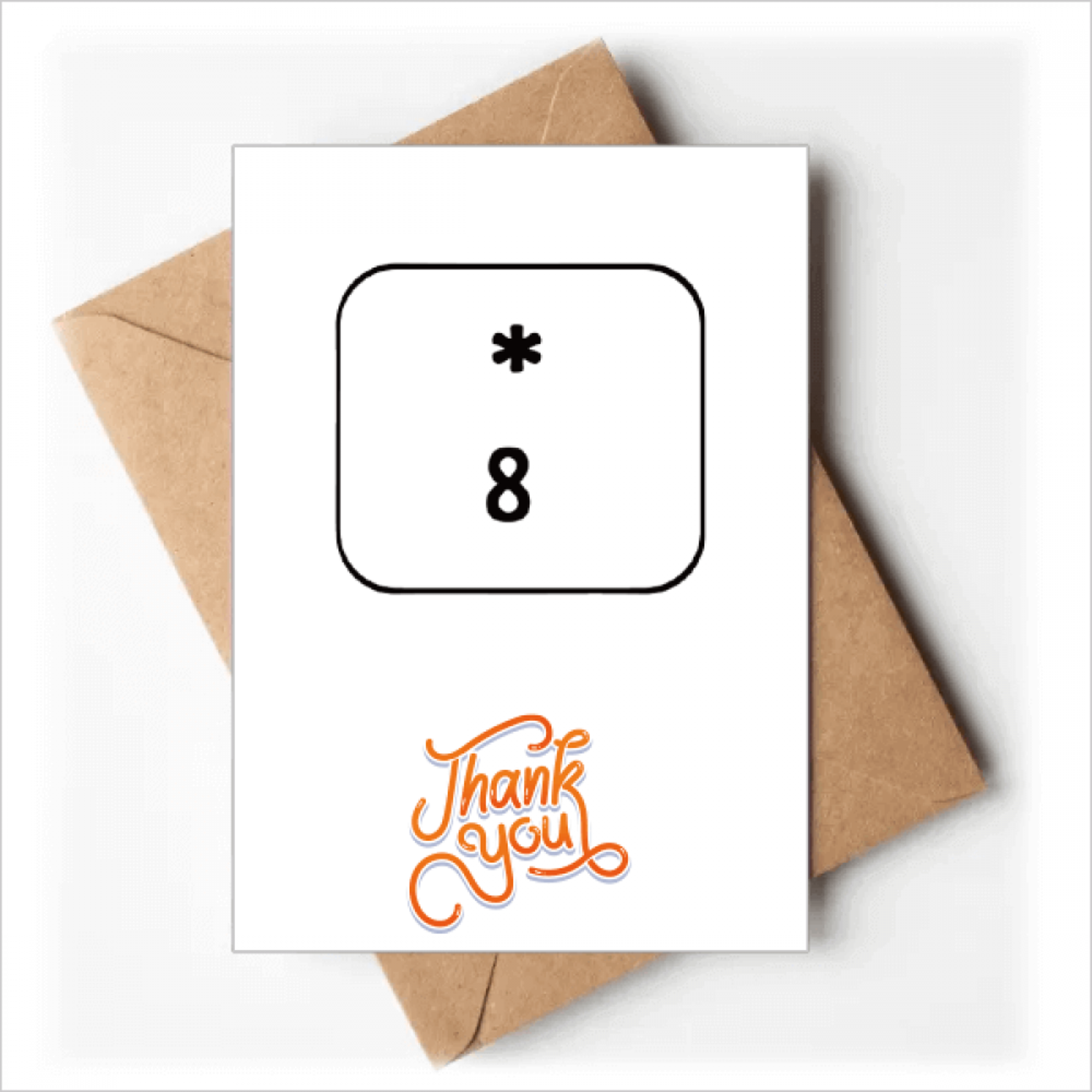 Símbolo de teclado de 8 Nota en blanco del sobre de la tarjeta de ...