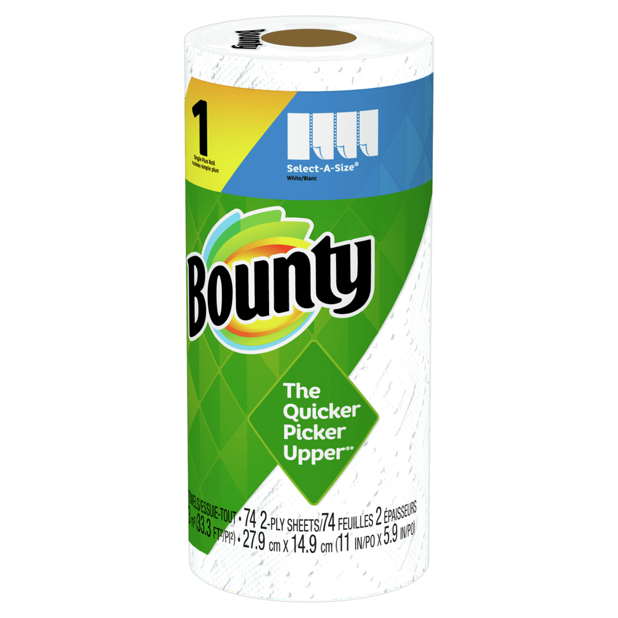 BOUNTY TOALLAS DE PAPEL WHITE CONT. 1 ROLLO | Walmart en línea