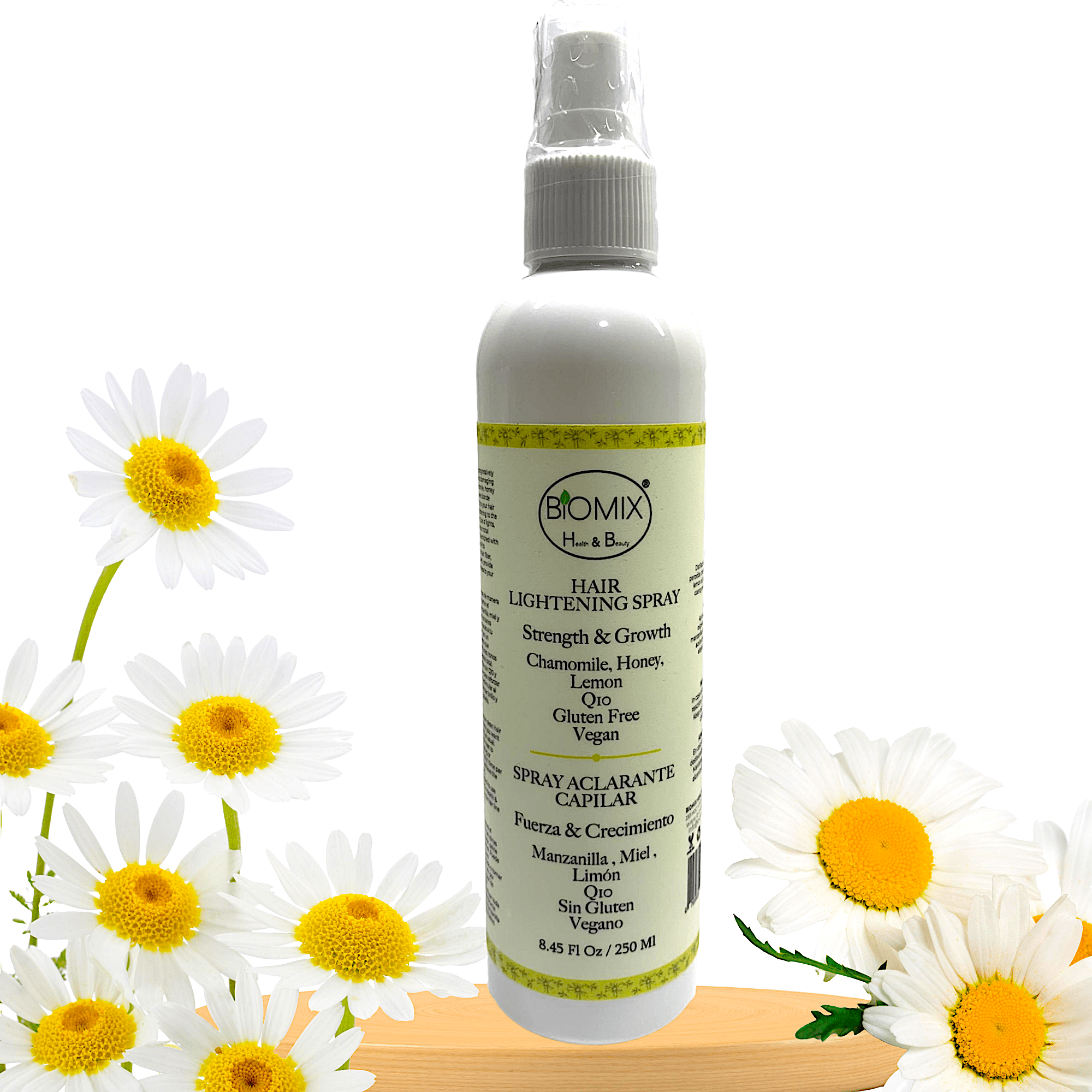 Spray Aclarante Para Cabello Vegano con Manzanilla, Miel, Limón, Argán ...
