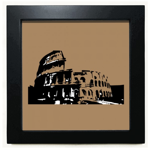 Monumentos arquitectónicos italianos Mesa de pared con marco cuadrado ...