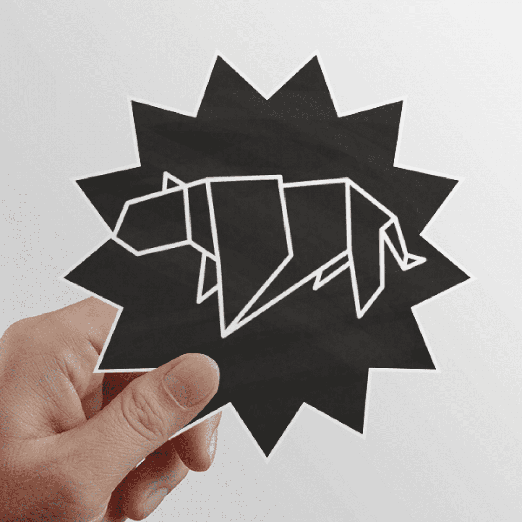 Abstract origami Tiger forma geométrica Calcomanías solares de vinilo ...