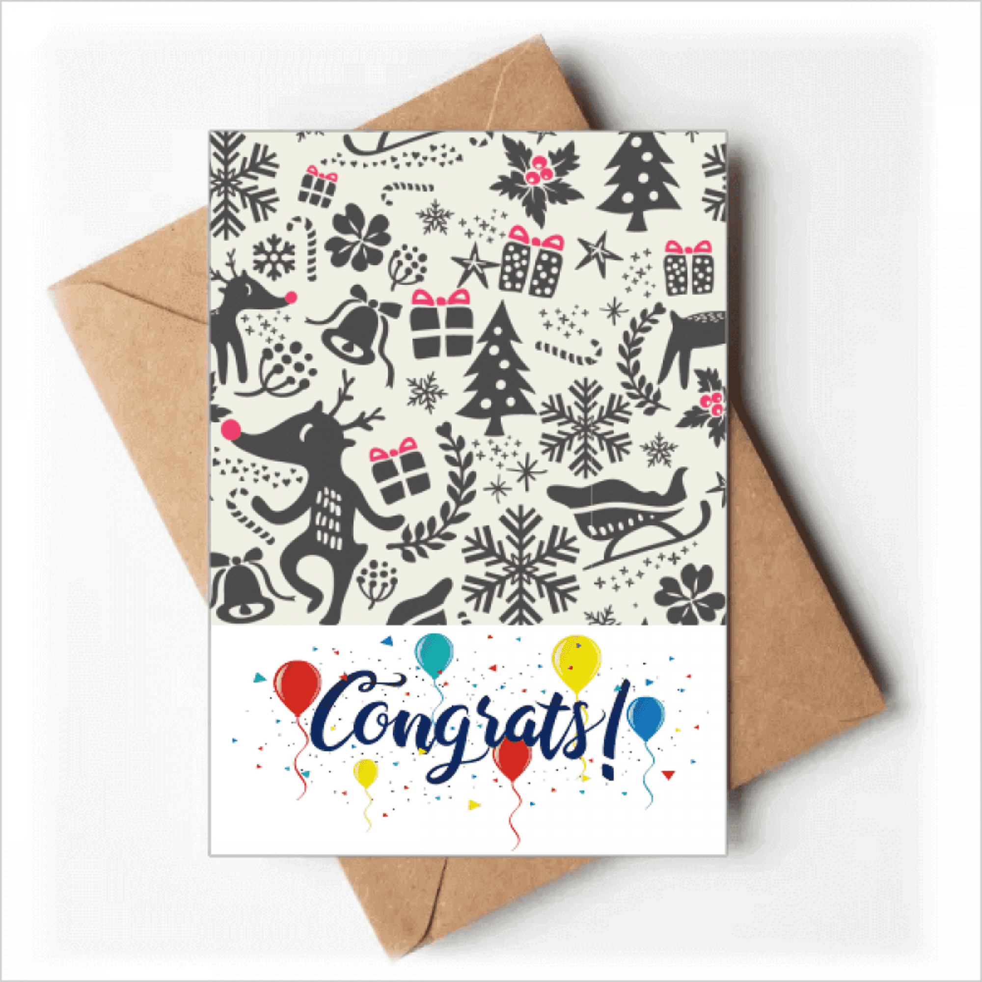 Feliz Navidad nieve resumen Festival Sobre de la Carta de felicitación ...