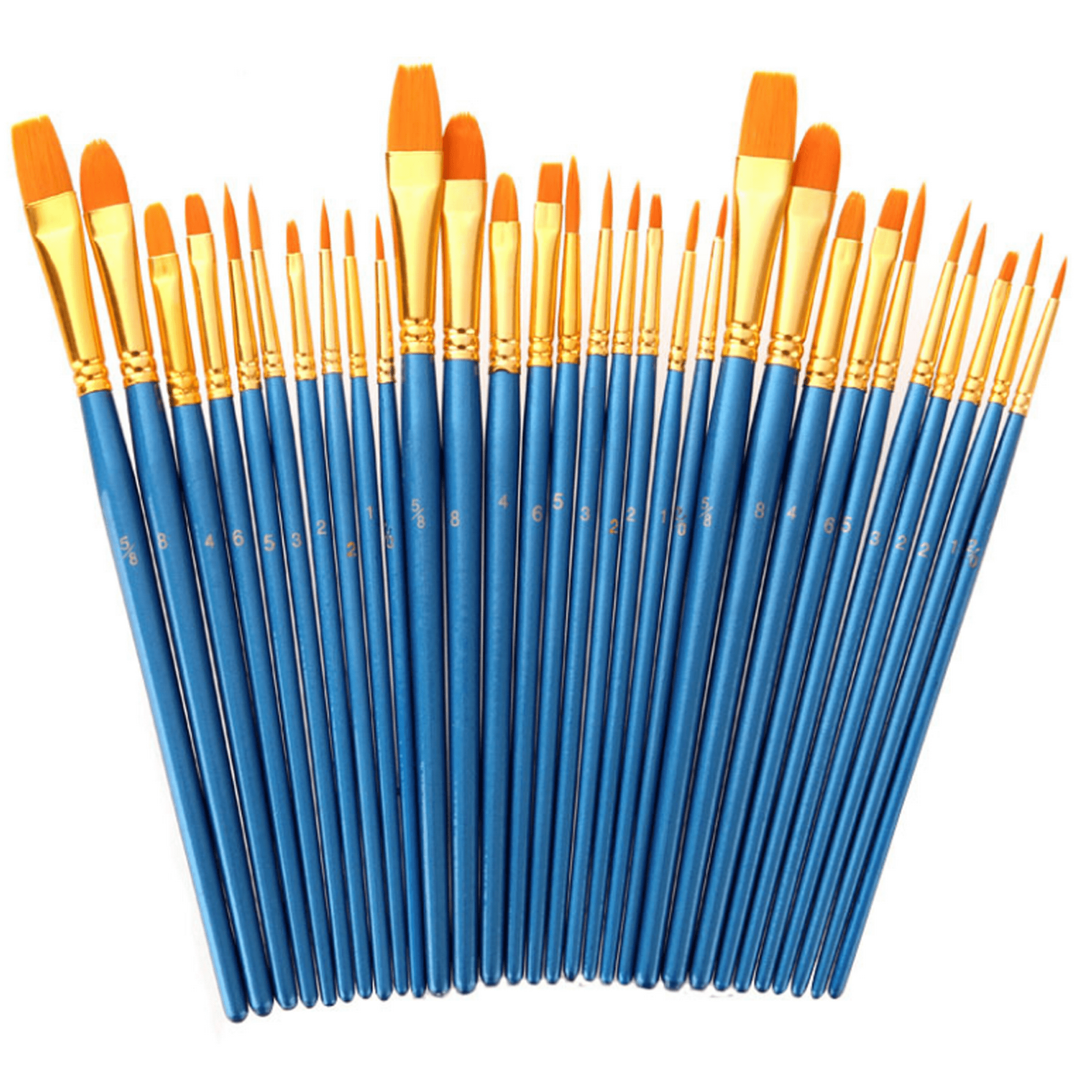 Juego de Pinceles para Pintar, 30 Piezas Pinceles de Punta Redonda y ...