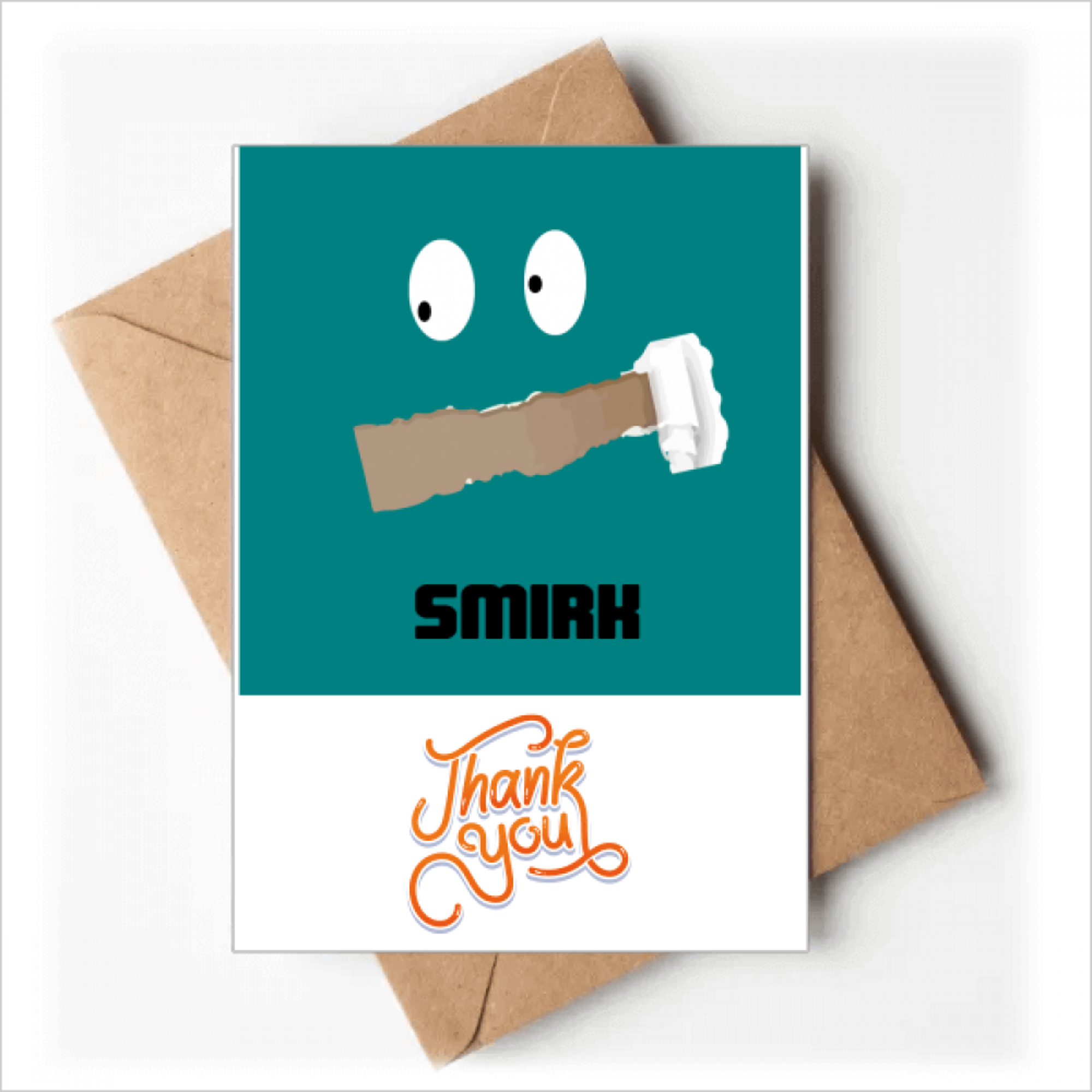 Green eMotion smirk Stare provocar Nota en blanco del sobre de la ...