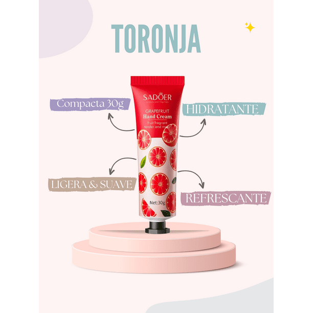 Crema de Manos de Bolsillo Sadoer Fragancia Toronja Pomelo Grapefruit | Walmart en línea
